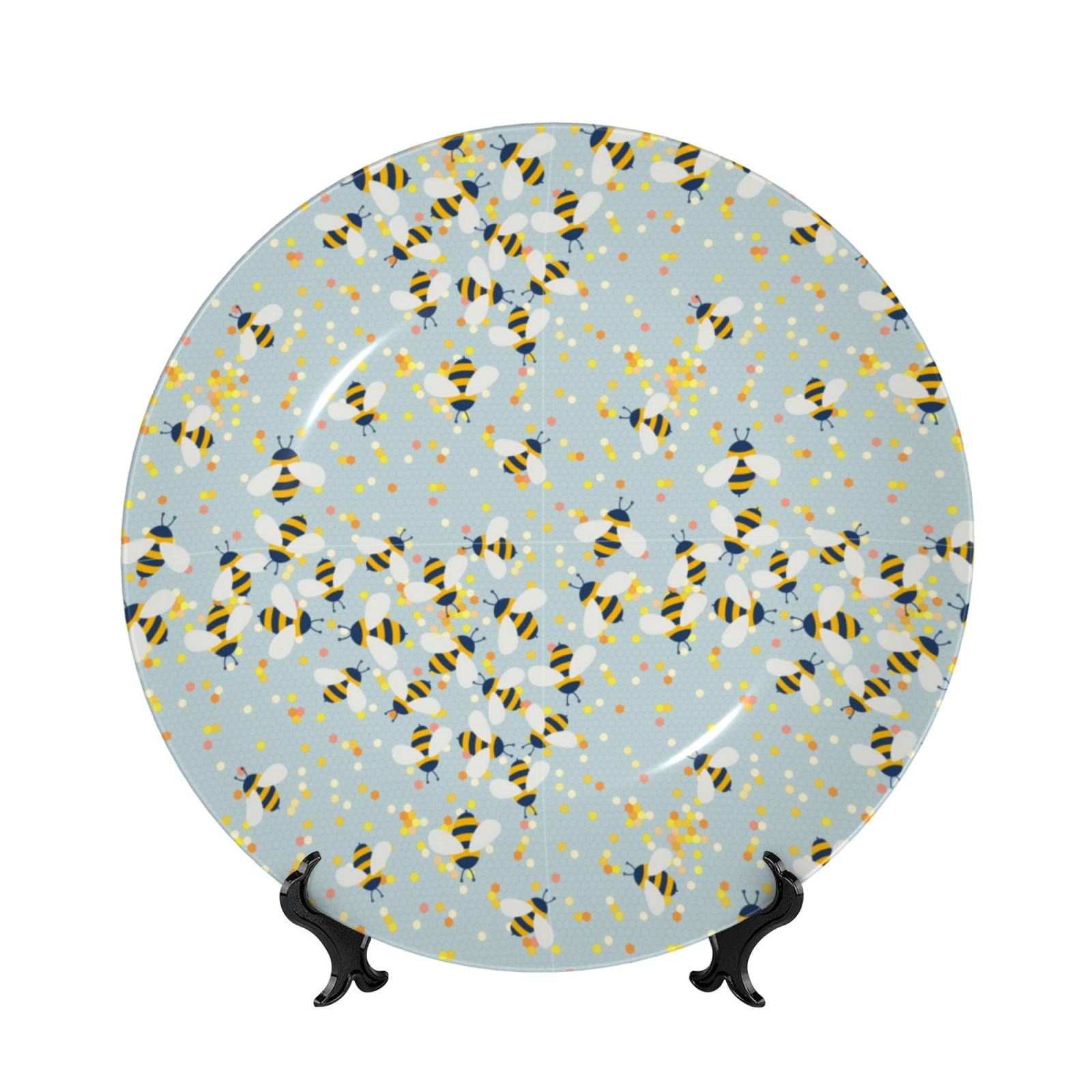 Yiaed Bees Print Bone China Decorative Plate Ceramic Dinner Plates Art ...