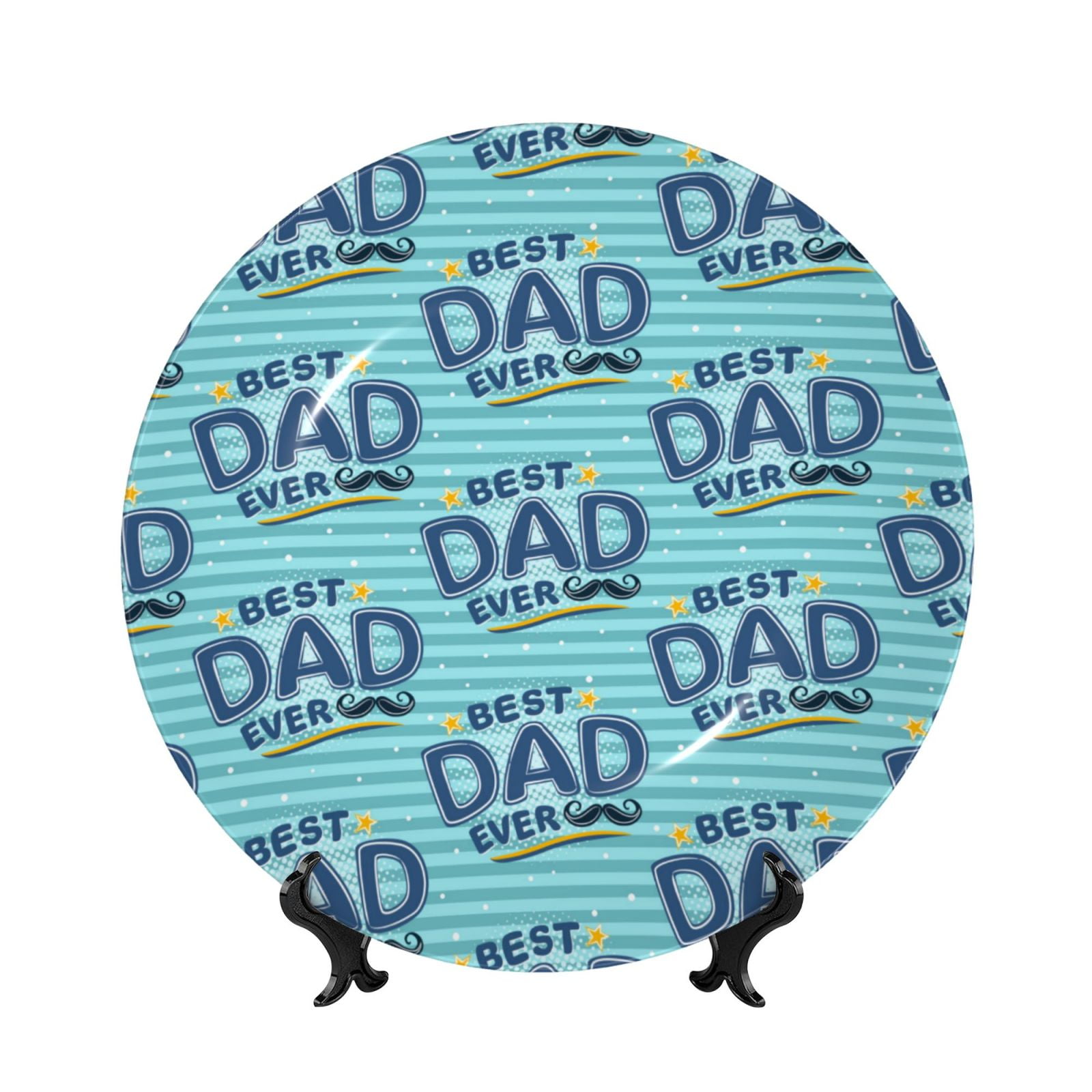 Yiaed Best Dad Ever Print Bone China Decorative Plate Ceramic Dinner ...