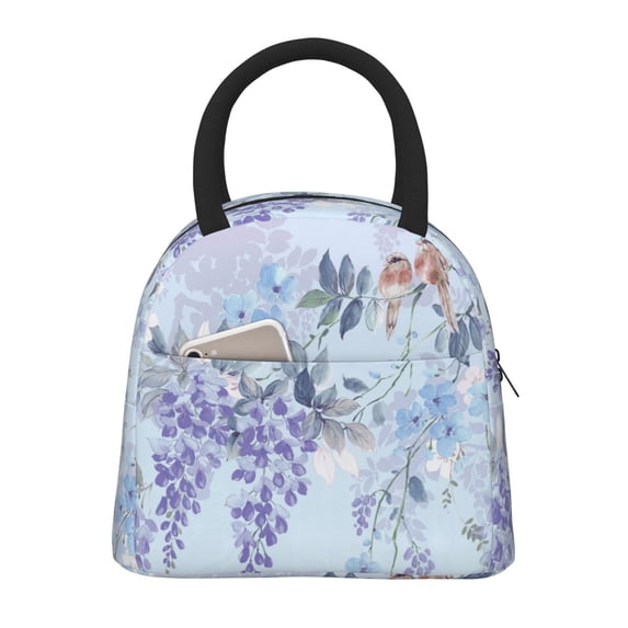 Yiaed Bird Butterfly Stripe Print Lunch Bag Adult Insulated Lunch Box ...