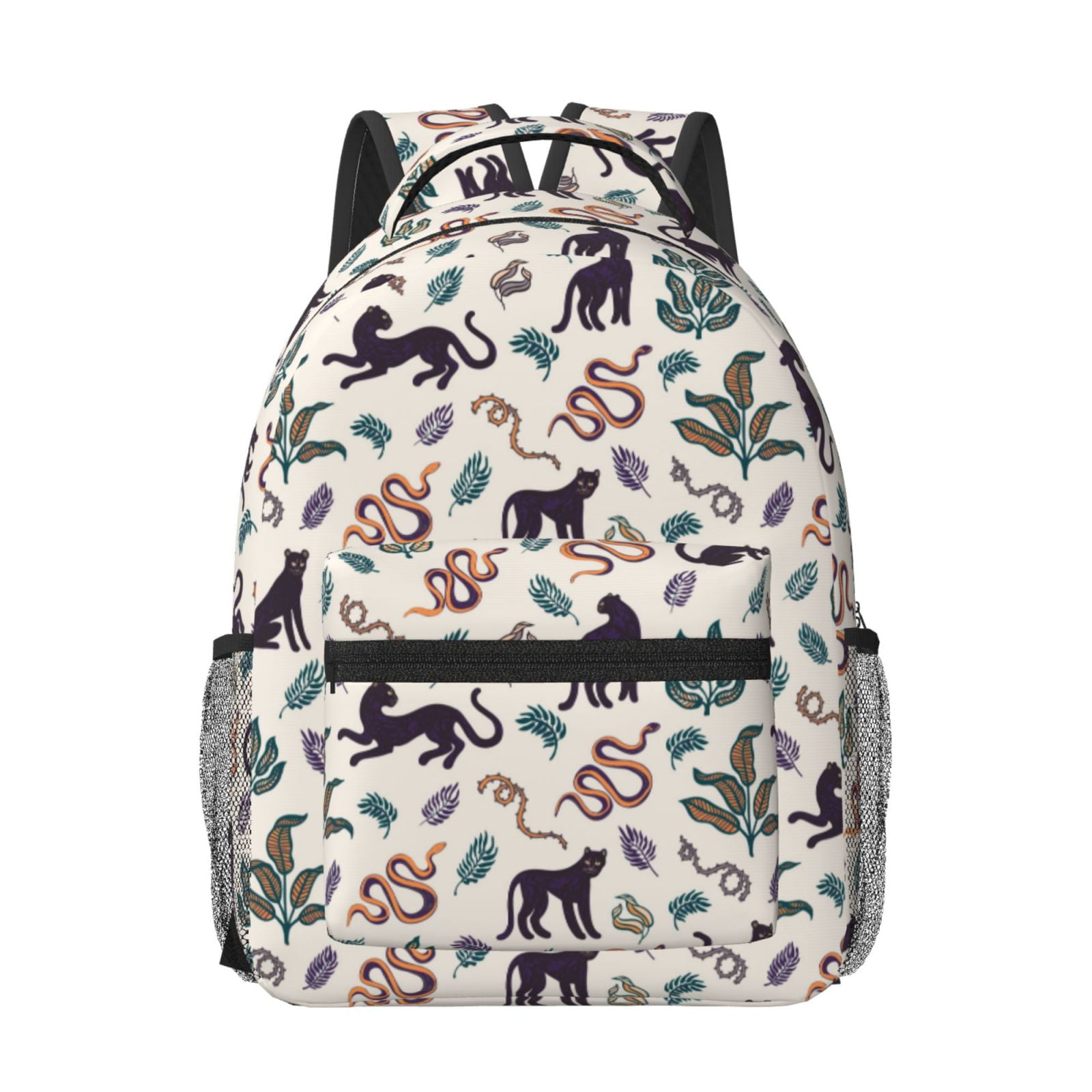 Yiaed Black Cat And Snake Print School Backpack College Backpack ...