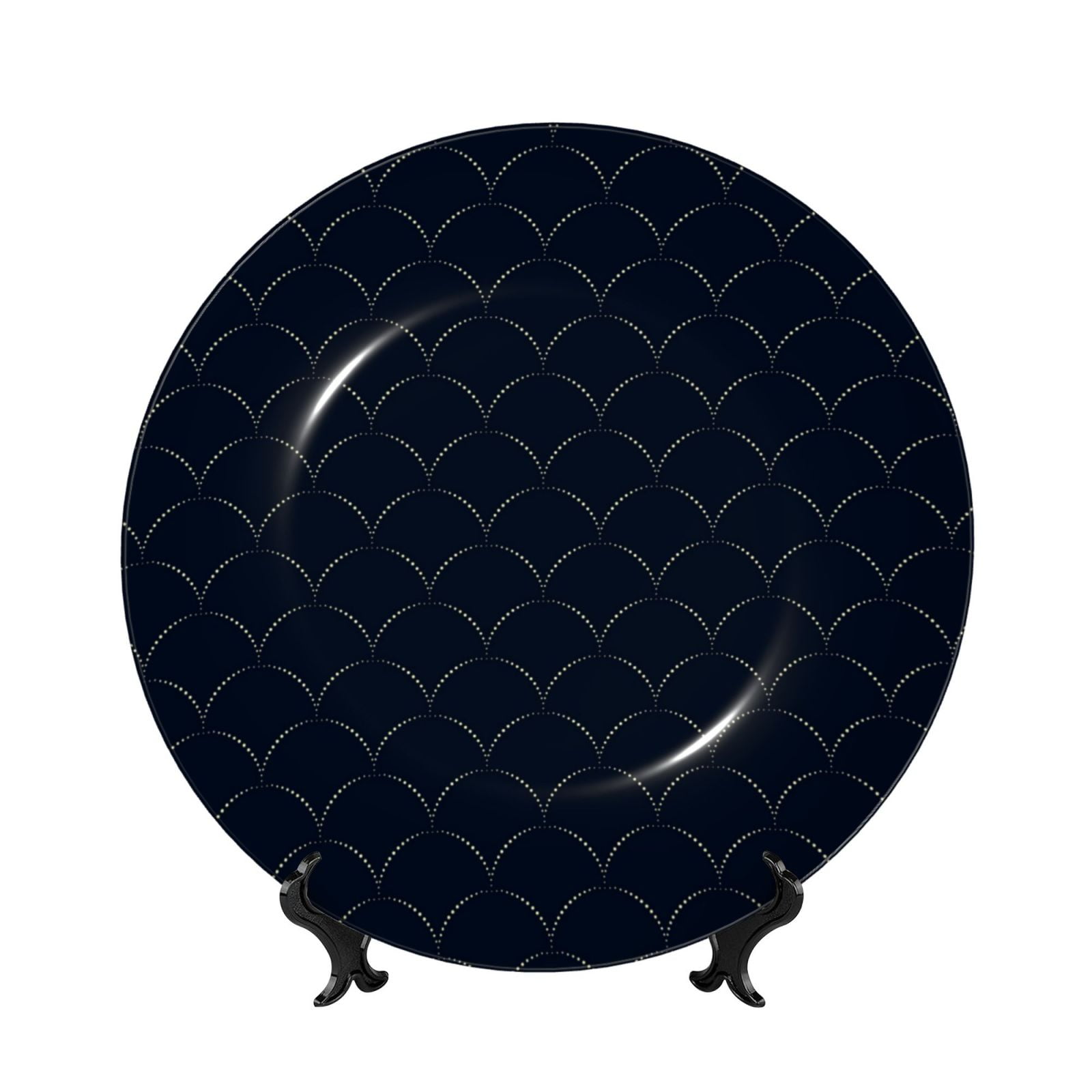 Yiaed Black Fish scales Print Bone China Decorative Plate Ceramic ...