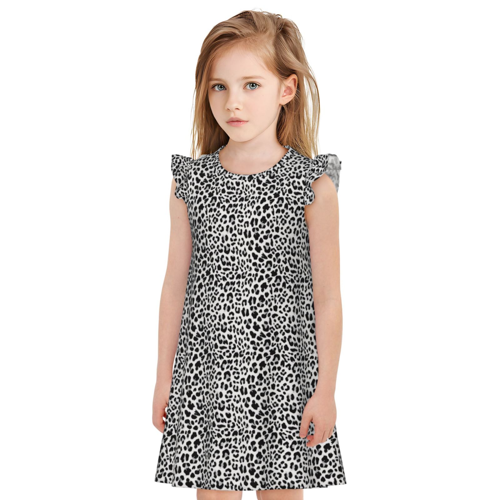 Yiaed Black Leopard Print Girls Nightgowns, Princess Pajama Dresses for ...