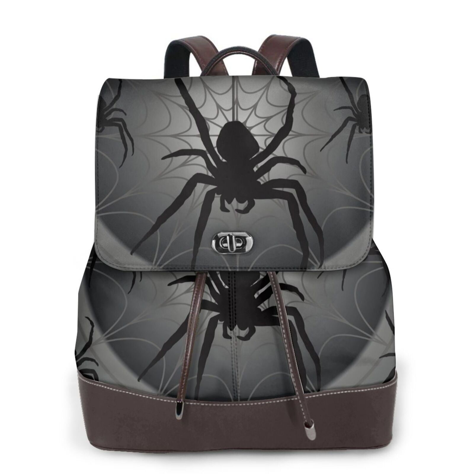 Yiaed Black Spiders Print Laptop Backpack for Women Slim Computer Bag ...