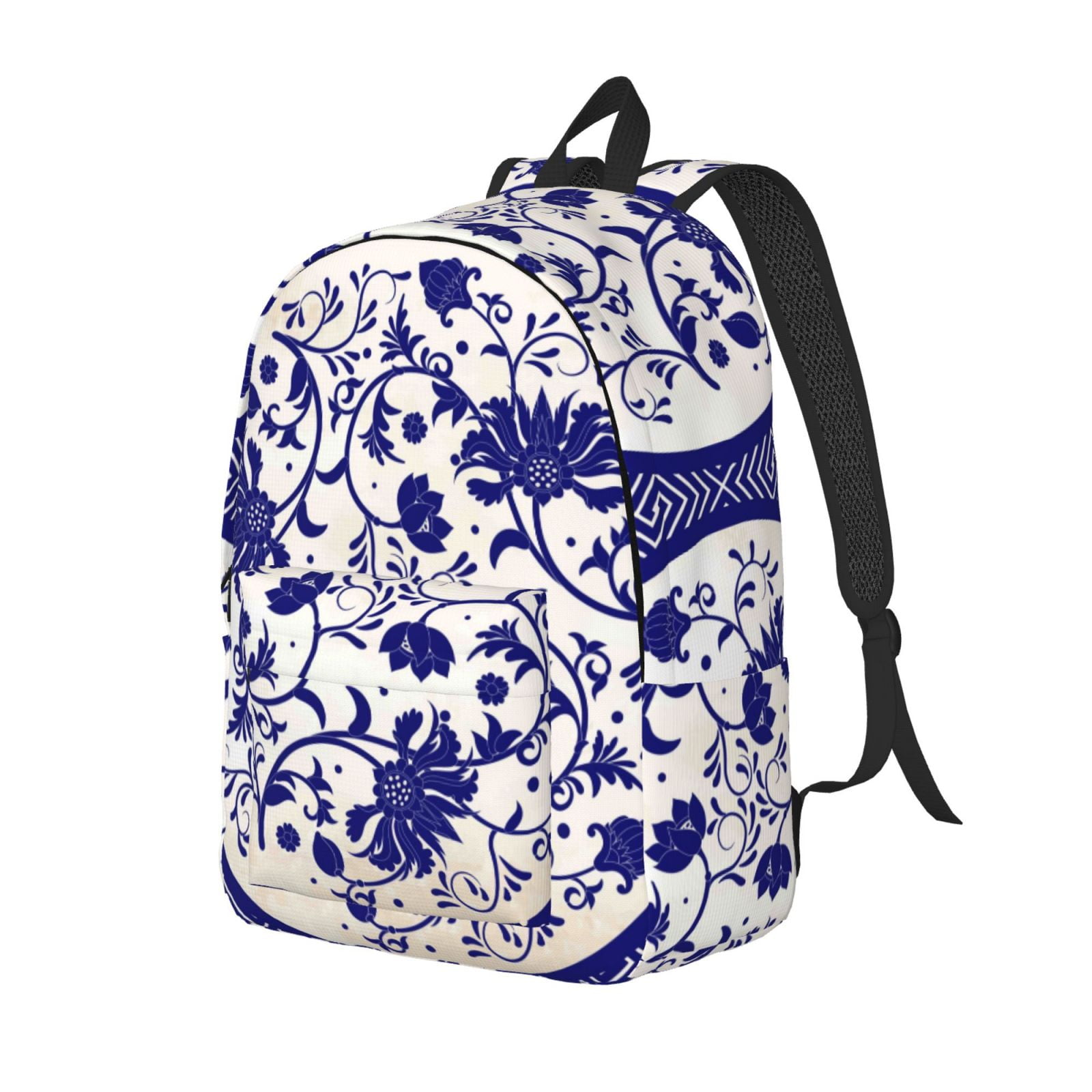 Yiaed Blue And White Porcelain Pattern Print Print Laptop Backpack ...