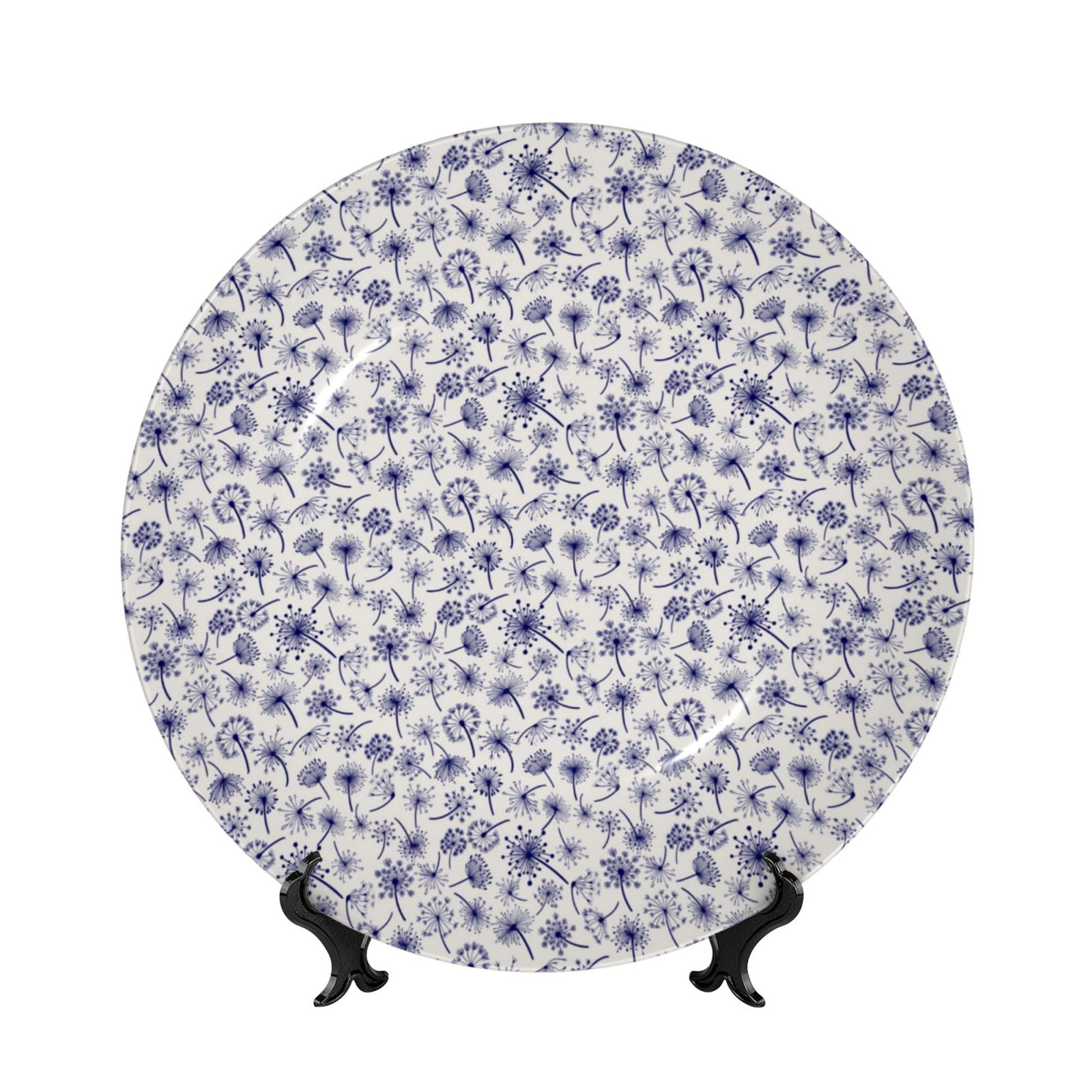 Yiaed Blue Dandelion Print Bone China Decorative Plate Ceramic Dinner ...