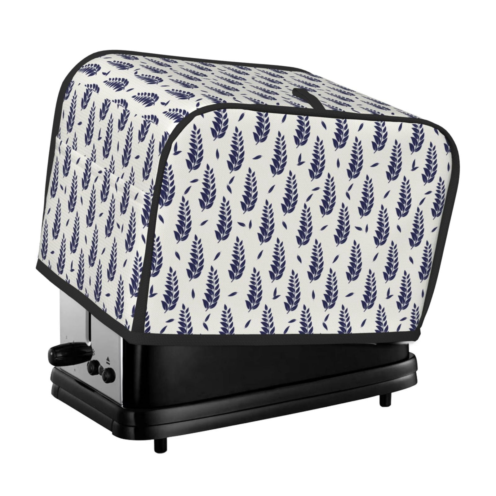 Yiaed Blue Leaves Print Two Slice Bread Machine Cover, Universal Size ...