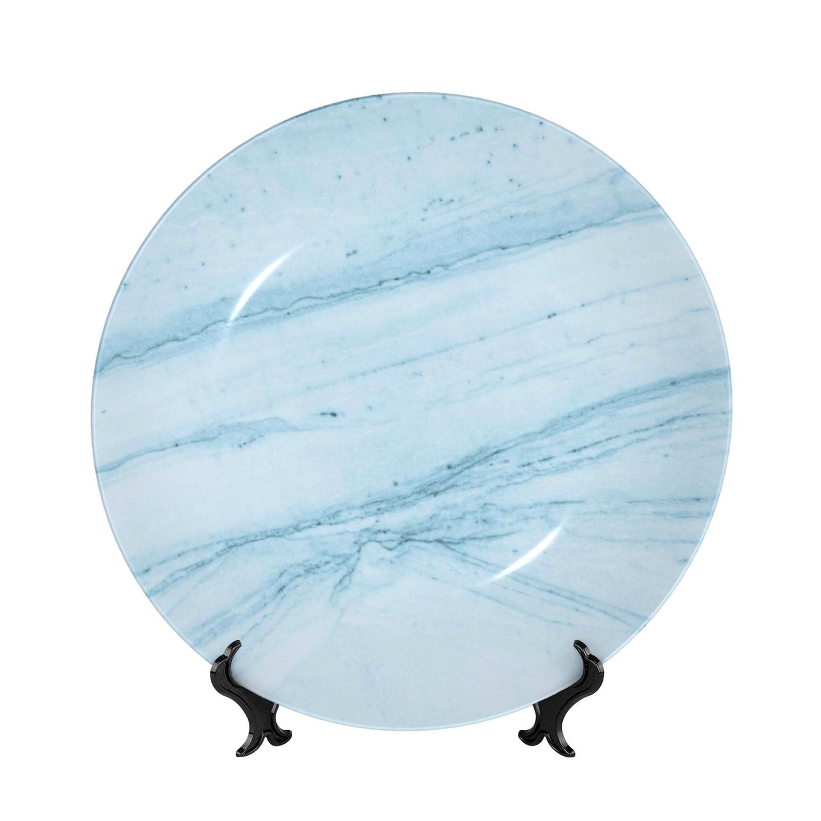 Yiaed Blue Marble Print Bone China Decorative Plate Ceramic Dinner ...