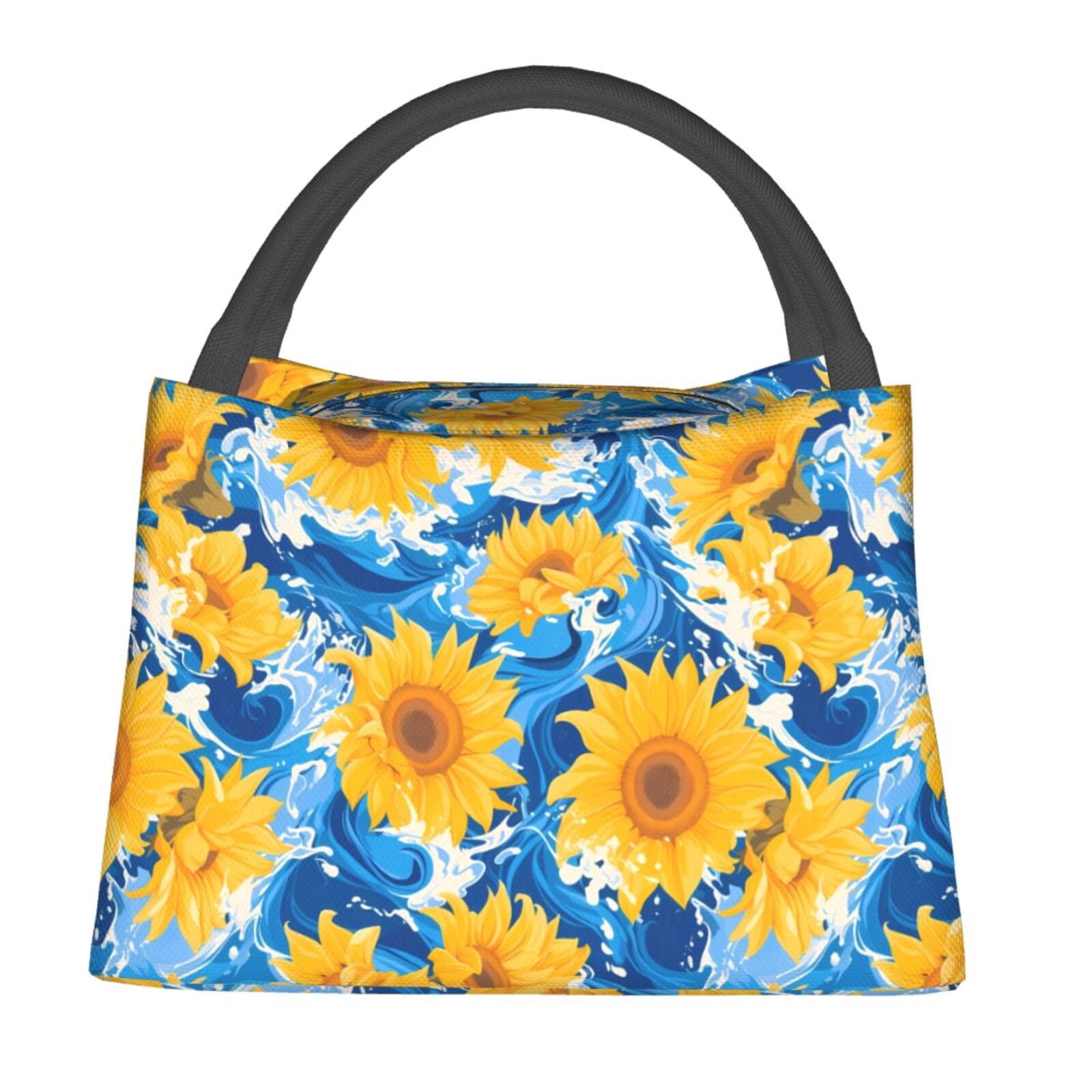 Yiaed Blue Ocean Wave Sunflower Print Lunch box lunch bag Portable ...