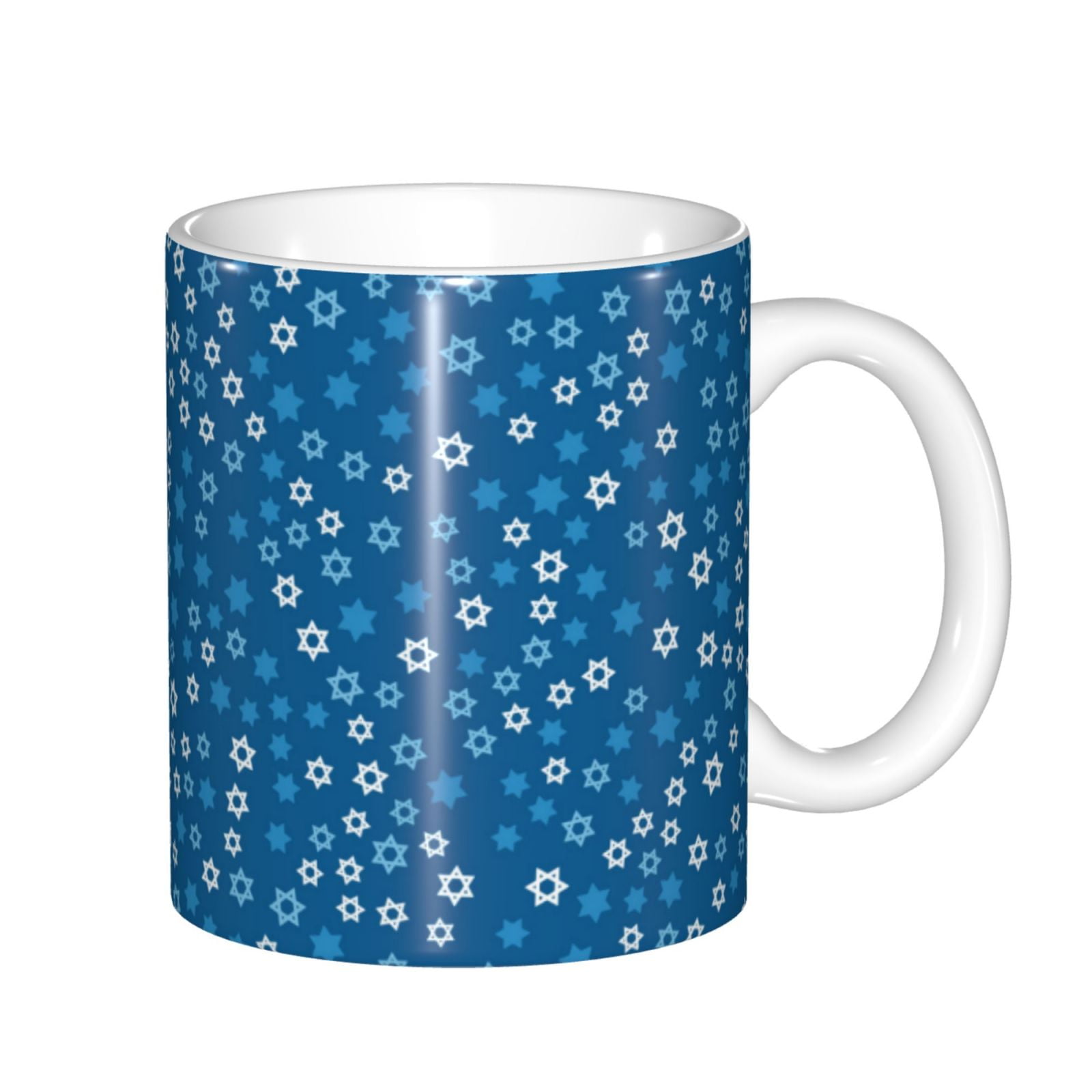 Yiaed Blue Star Print Print Ceramics Coffee,Large Handle Design,Extra ...