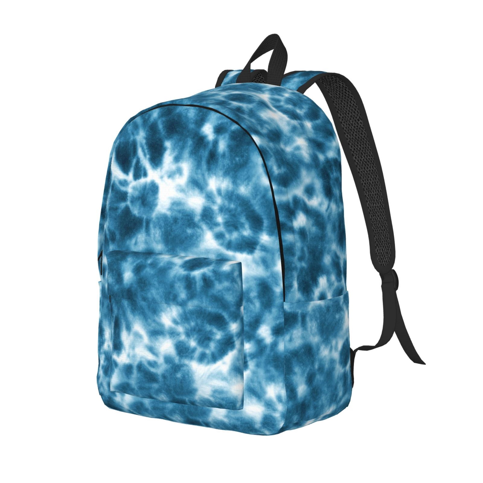 Yiaed Blue Tie Dye Print Print Laptop Backpack Travel Canvas Backpack ...