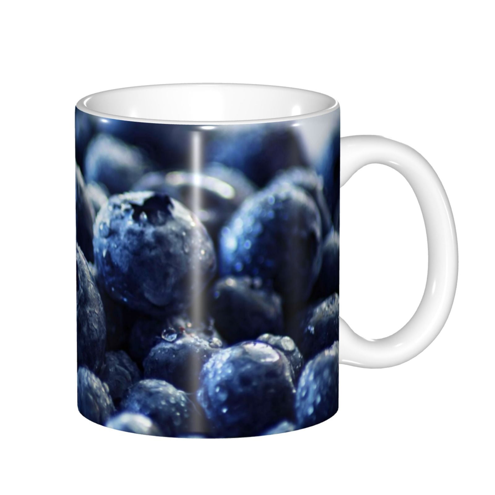 Yiaed Blueberry Print Ceramics Coffee,Large Handle Design,Extra Large ...