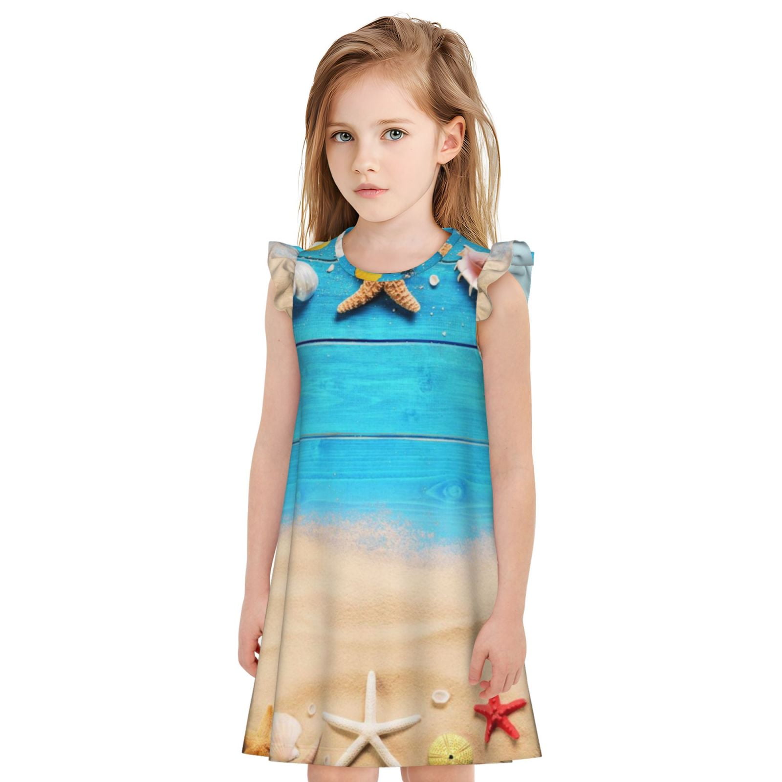 Yiaed Boards and Beach Print Girls Nightgowns, Princess Pajama Dresses ...