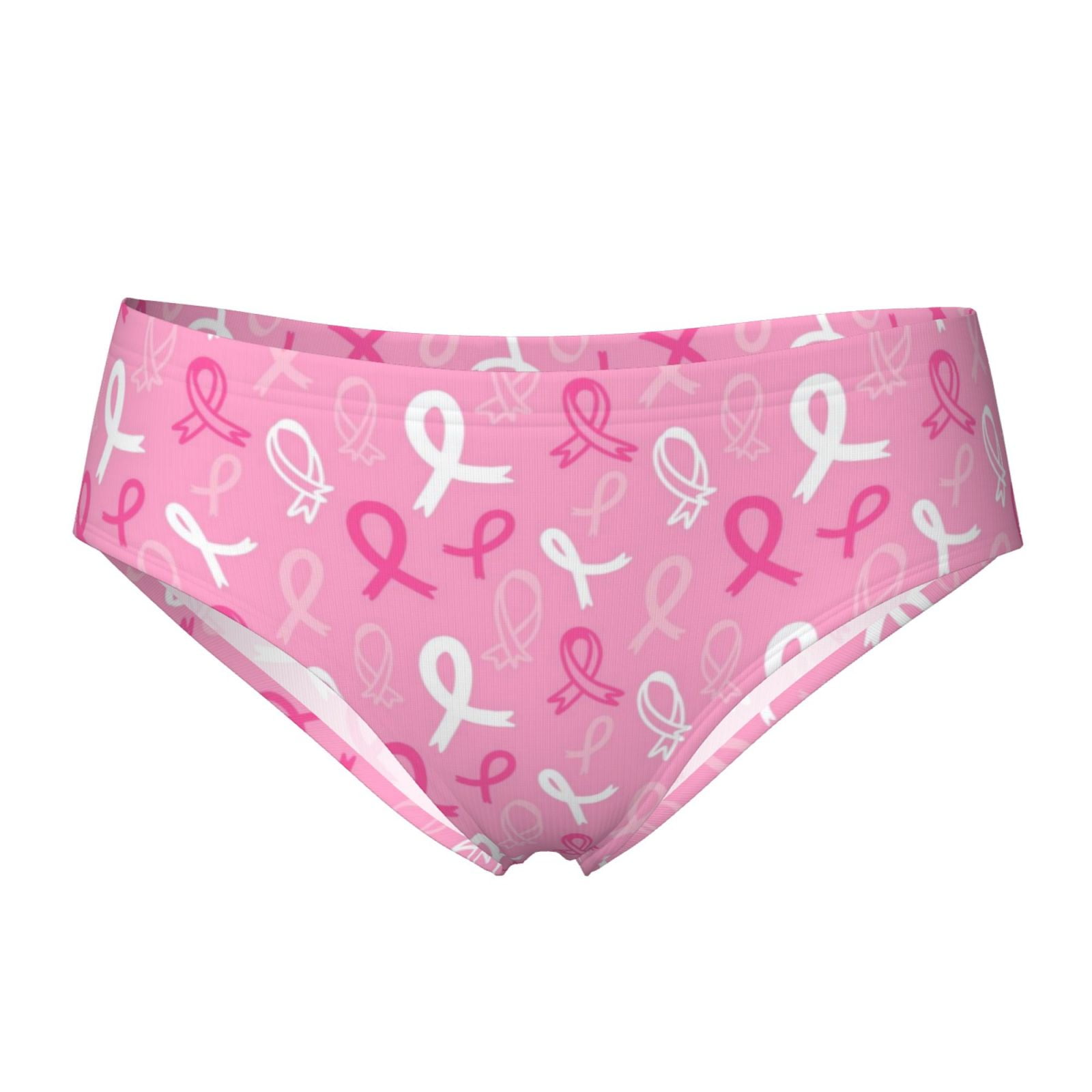 Yiaed Breast Cancer Awareness (3) Pattern Underwear for Women Low ...