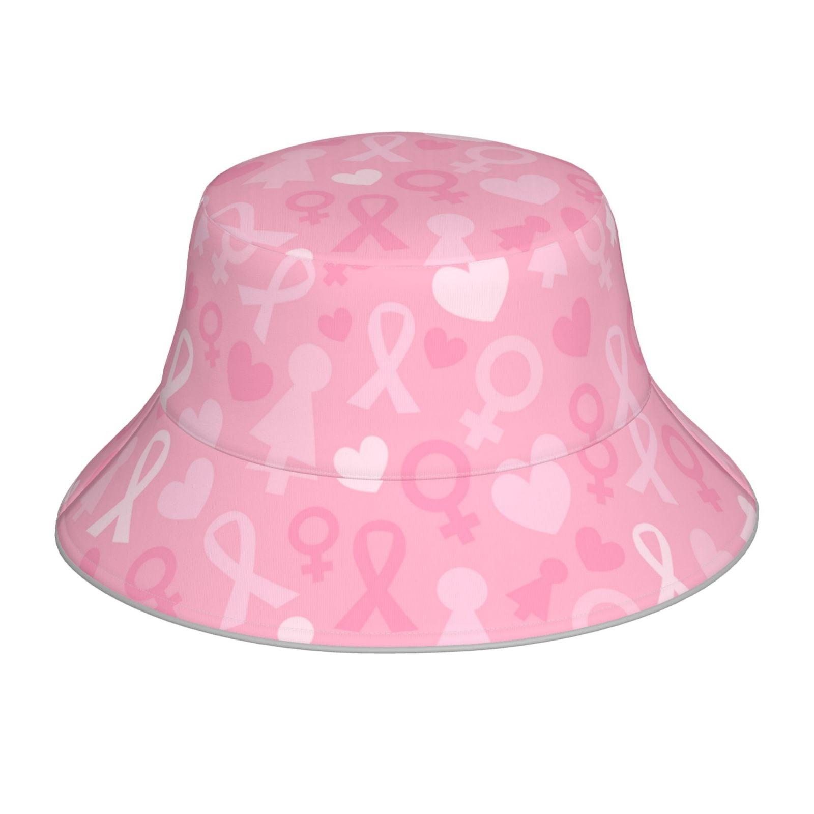 Yiaed Breast Cancer Awareness Print Reflective Stripe Bucket Hat Unisex ...