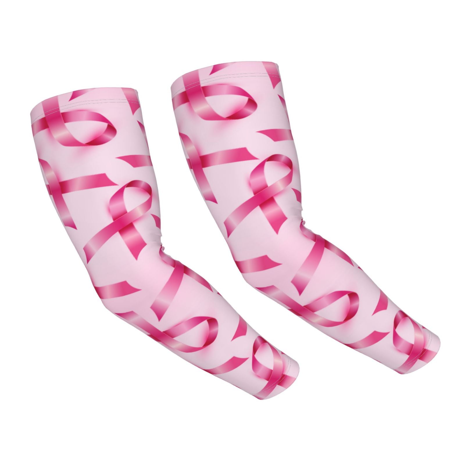 Yiaed Breast Cancer Ribbons Awareness Print Arm Sleeves,Cooling UV Sun ...