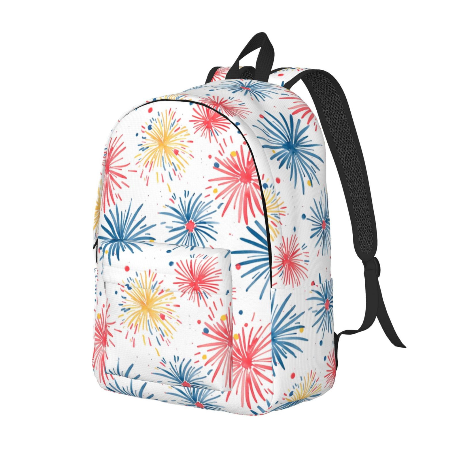Yiaed Bright Colorful Fireworks Print Laptop Backpack Travel Canvas ...