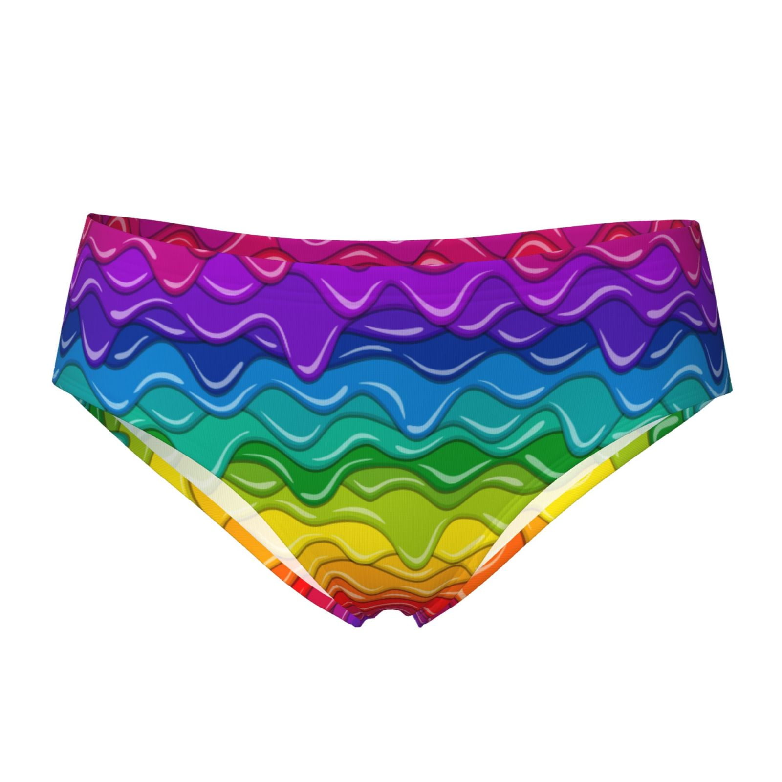 Yiaed Bright Rainbow Pattern Underwear for Women Low Waisted Full ...