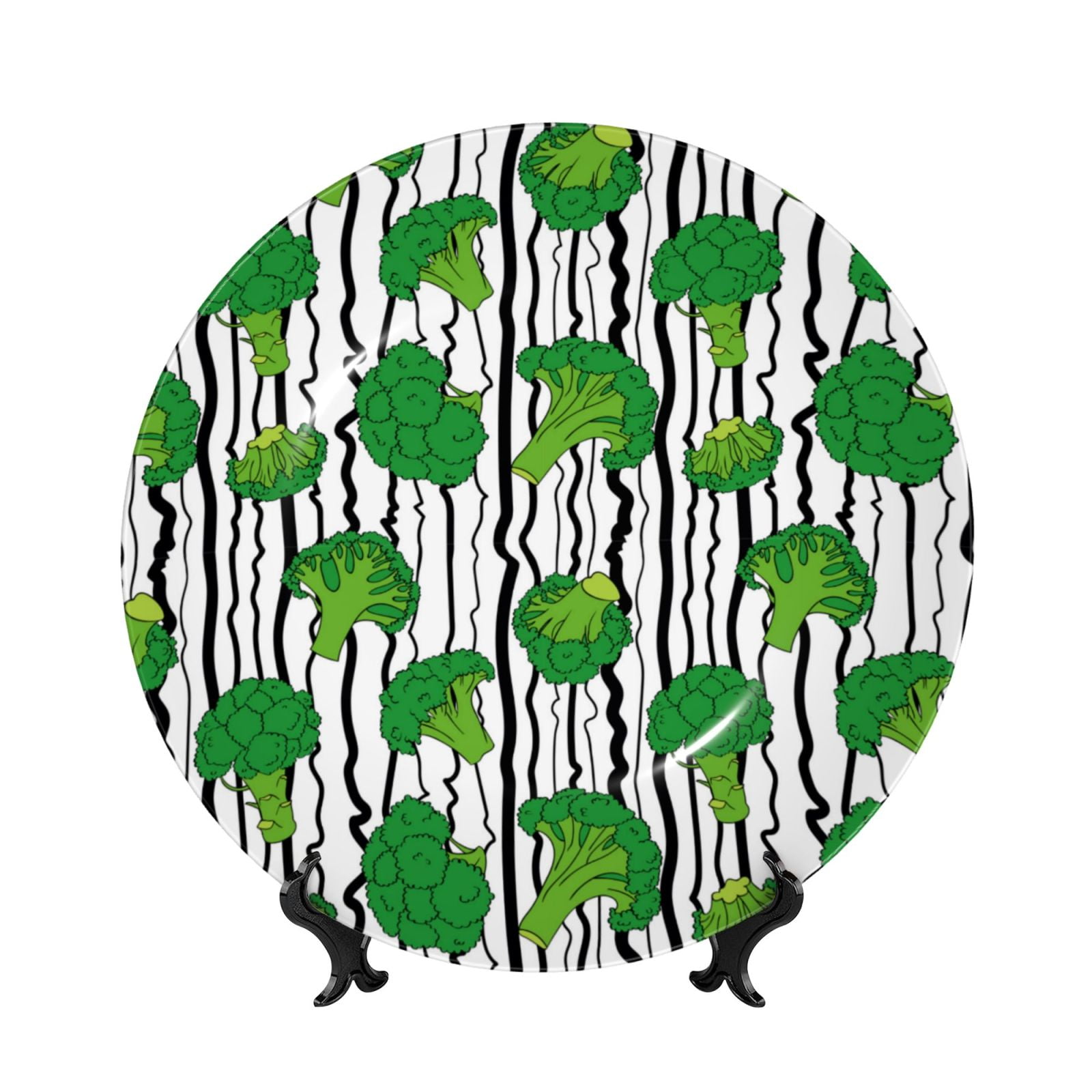 Yiaed Broccoli 2 Print Bone China Decorative Plate Ceramic Dinner ...