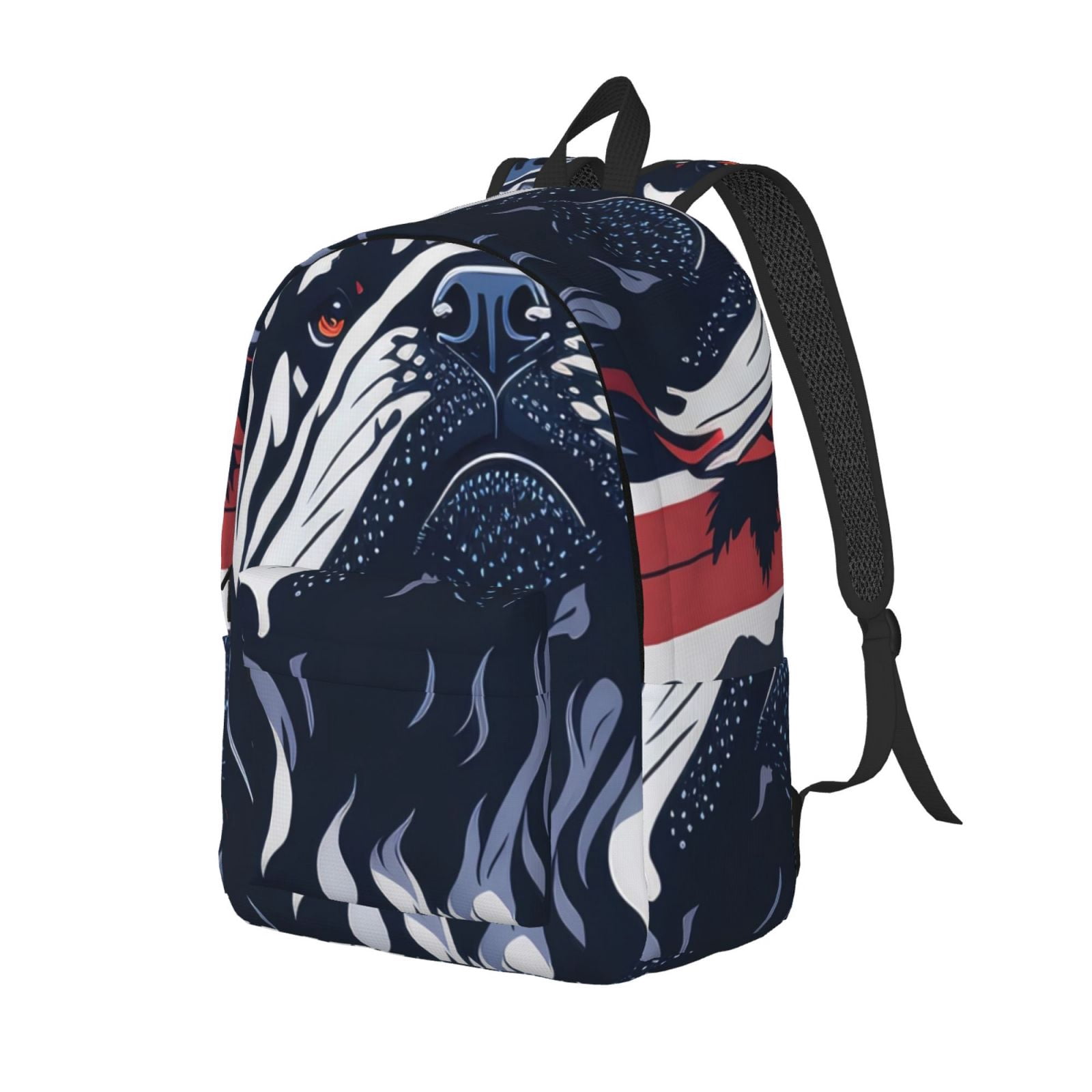 Yiaed Bulldog with Forest Flag Print Laptop Backpack Travel Canvas ...