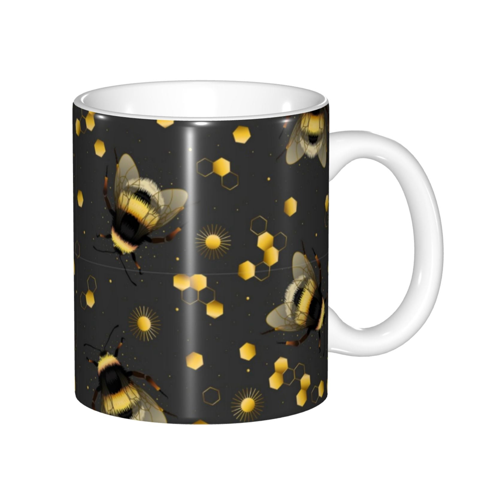 Yiaed Bumblebee Print Ceramics Coffee,Large Handle Design,Extra Large ...