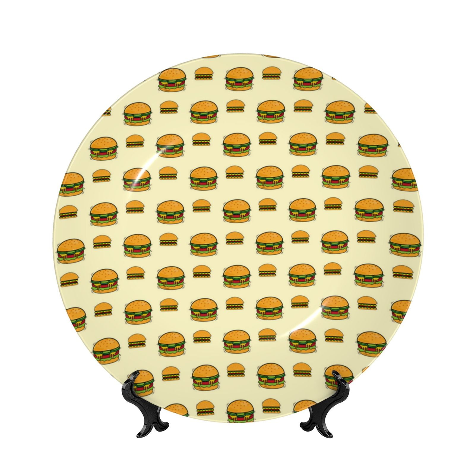 Yiaed Burgers And Hot Dogs Print Bone China Decorative Plate Ceramic ...