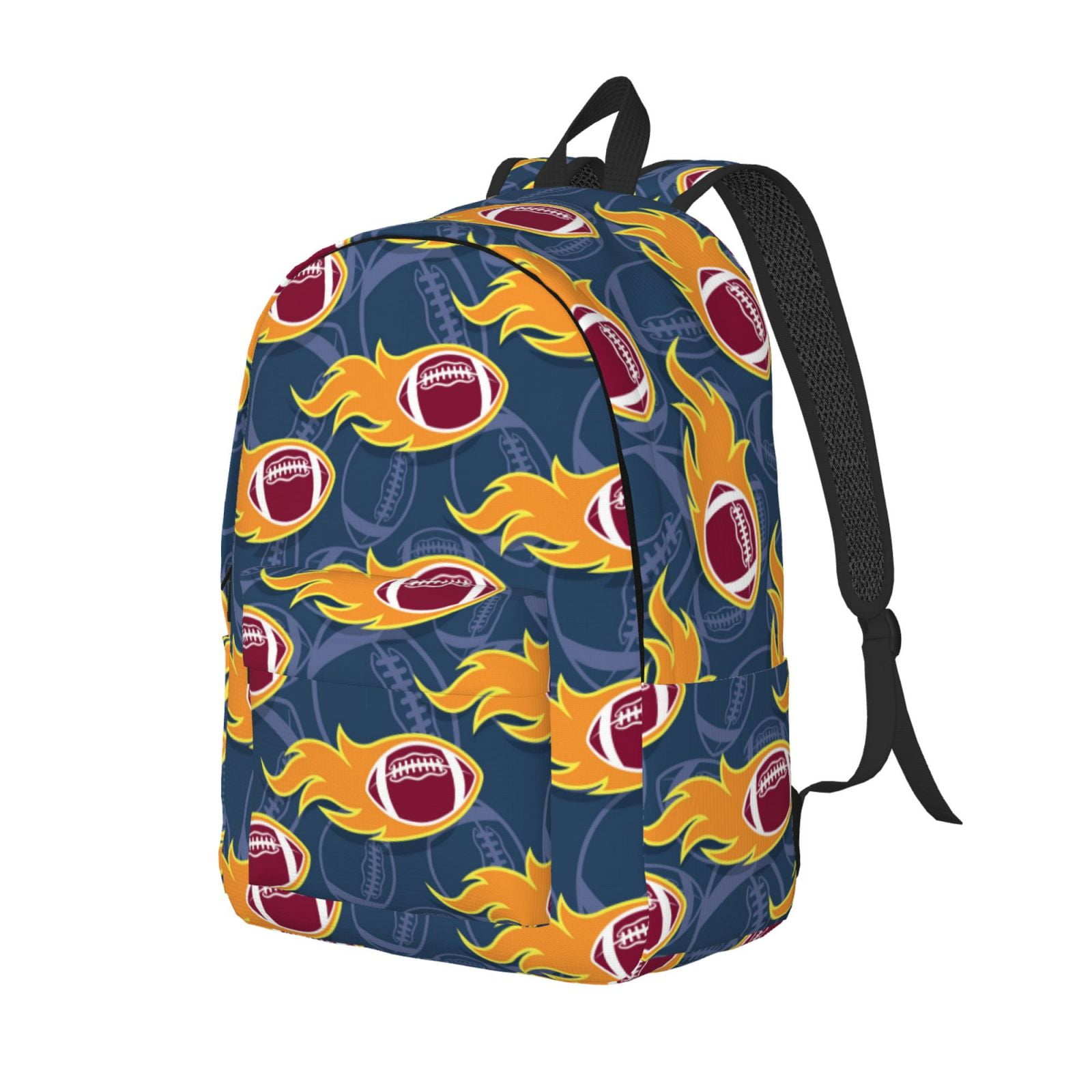 Yiaed Burning Rugby Balls Print Print Laptop Backpack Travel Canvas ...