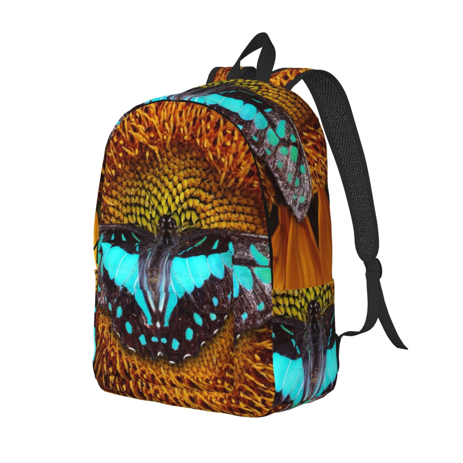 Yiaed Butterfly Alighted On Sunflowers Print Laptop Backpack Travel ...