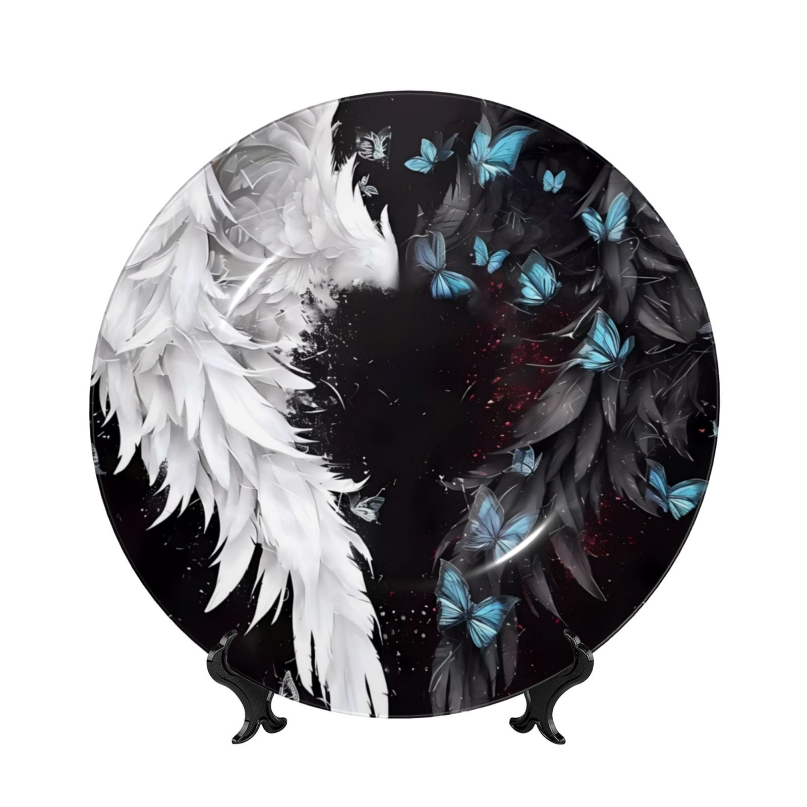 Yiaed Butterfly Angel Wings Art Print Bone China Decorative Plate ...