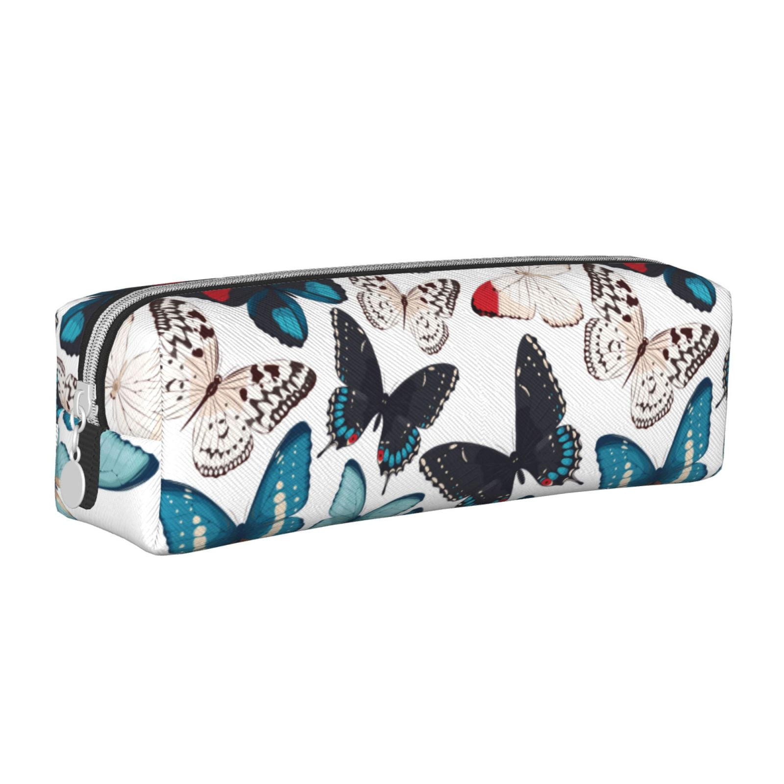 Yiaed Butterfly Print Leather Pencil Case - Leather Pen Pencil Holder ...