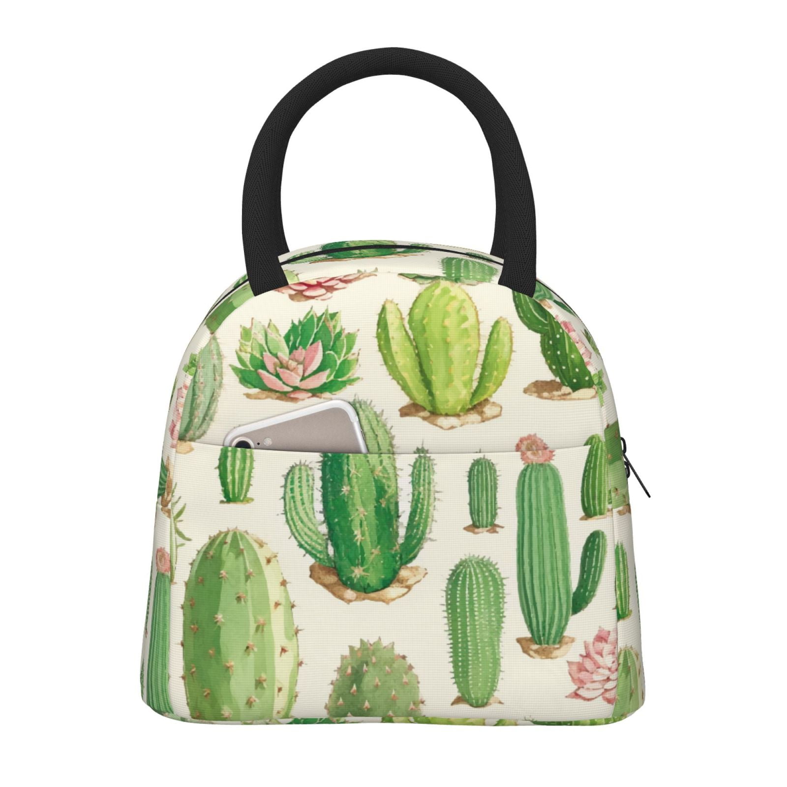 Yiaed Cactus And Succulent Print Lunch Bag Adult Insulated Lunch Box ...