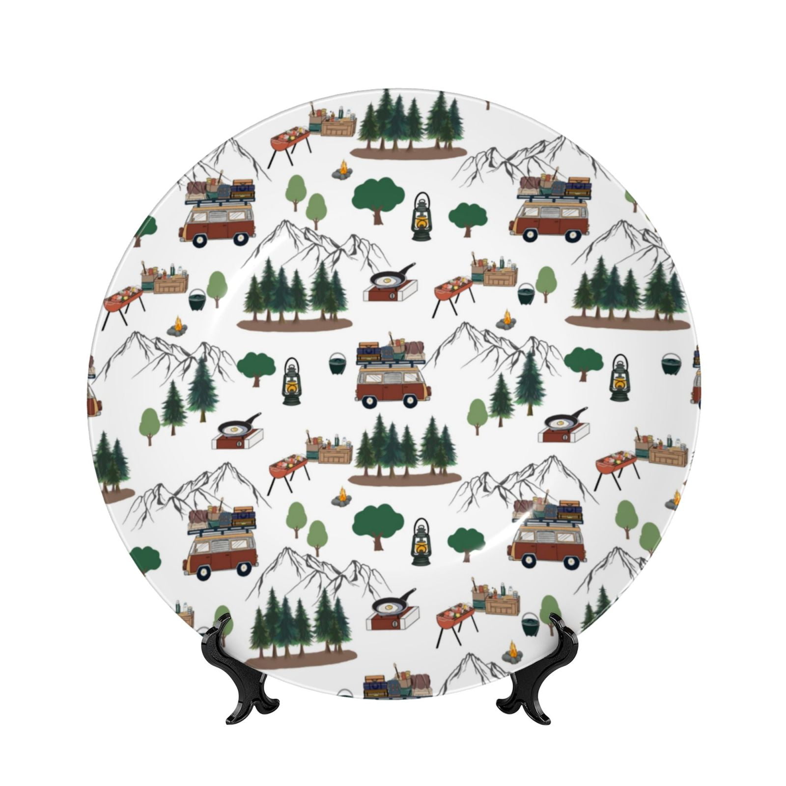 Yiaed Camping Caravan 2 Print Bone China Decorative Plate Ceramic ...