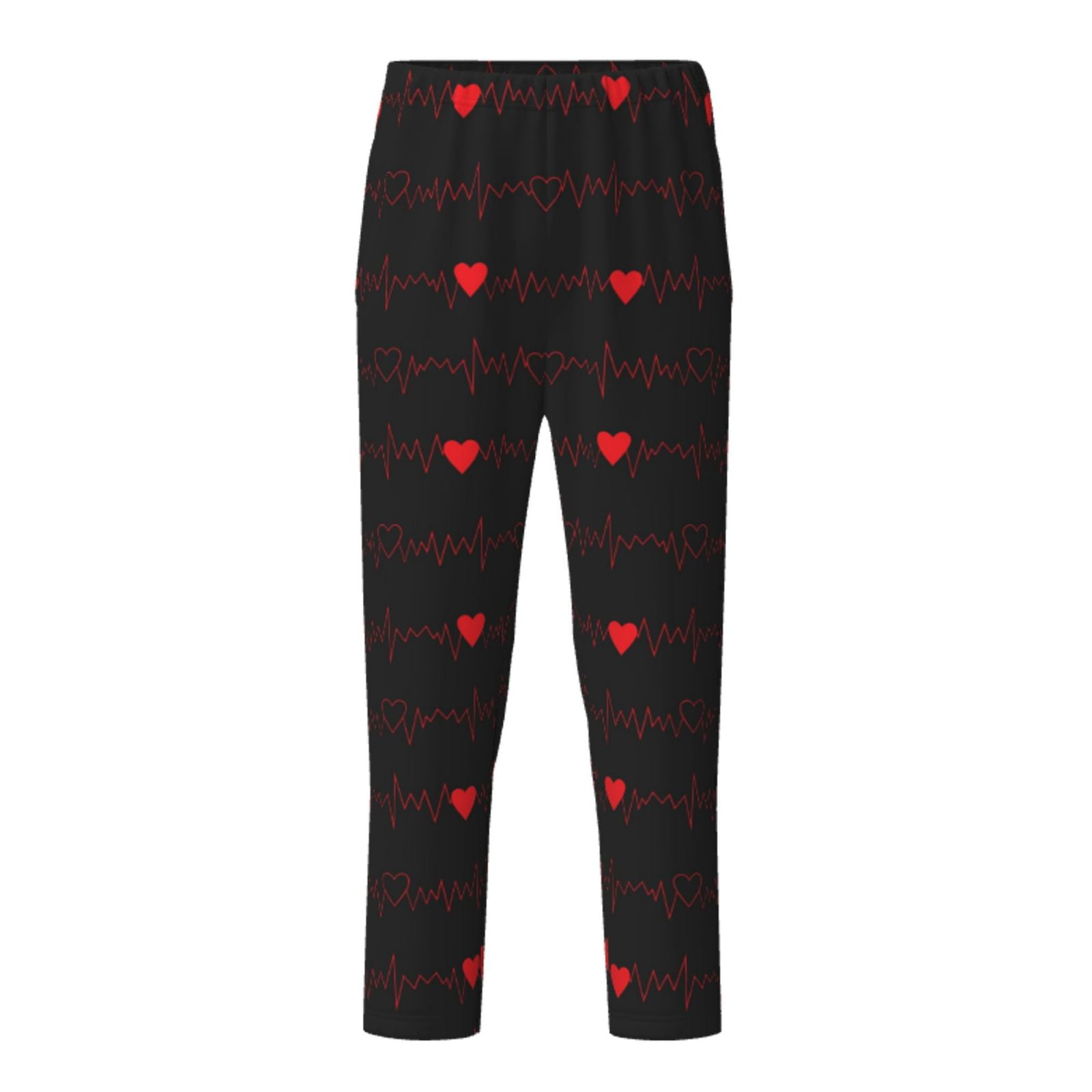 Yiaed Cardiogram and Heart Print Teenagers' Lounge Pants, Loose PJ ...