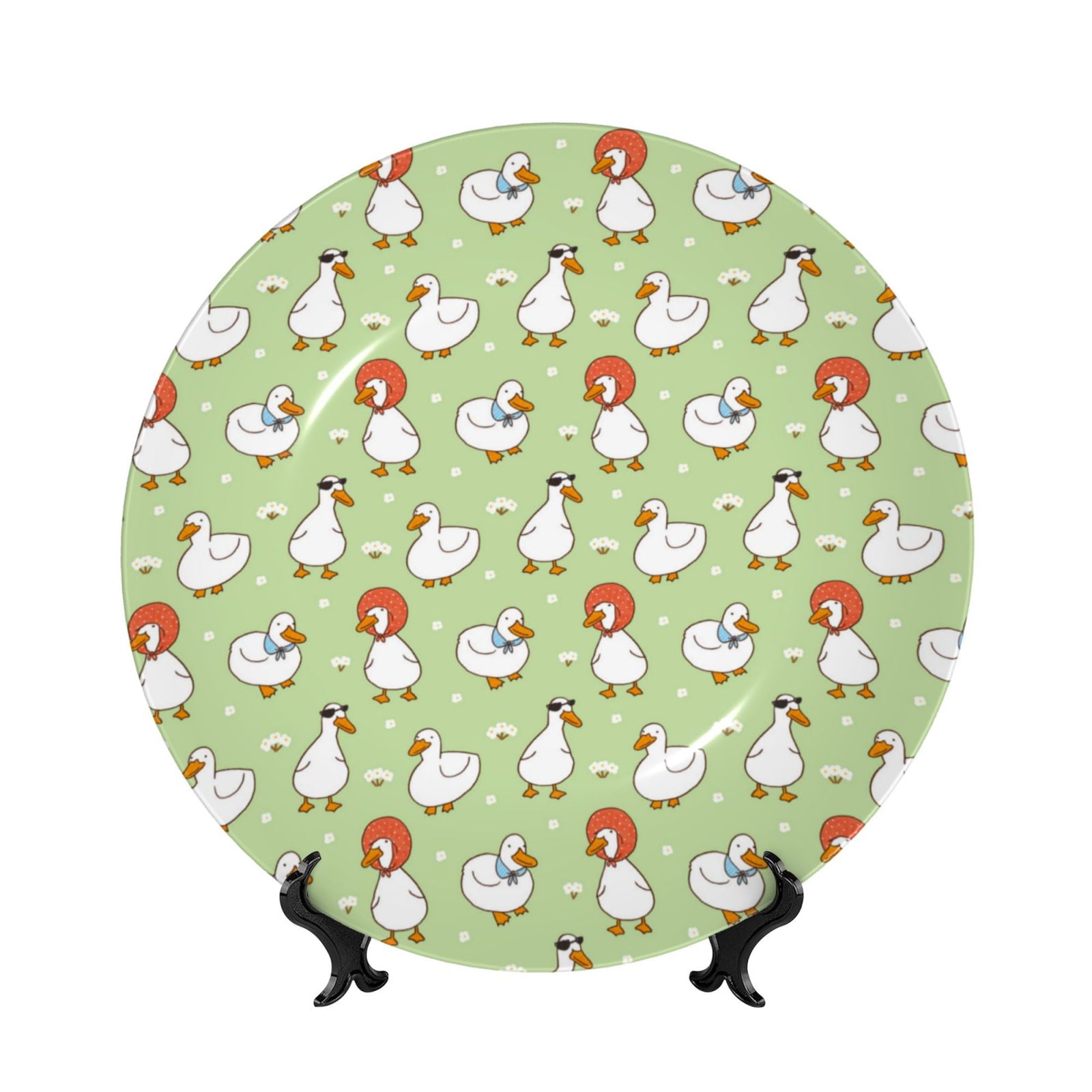 Yiaed Cartoon Duck Print Bone China Decorative Plate Ceramic Dinner ...