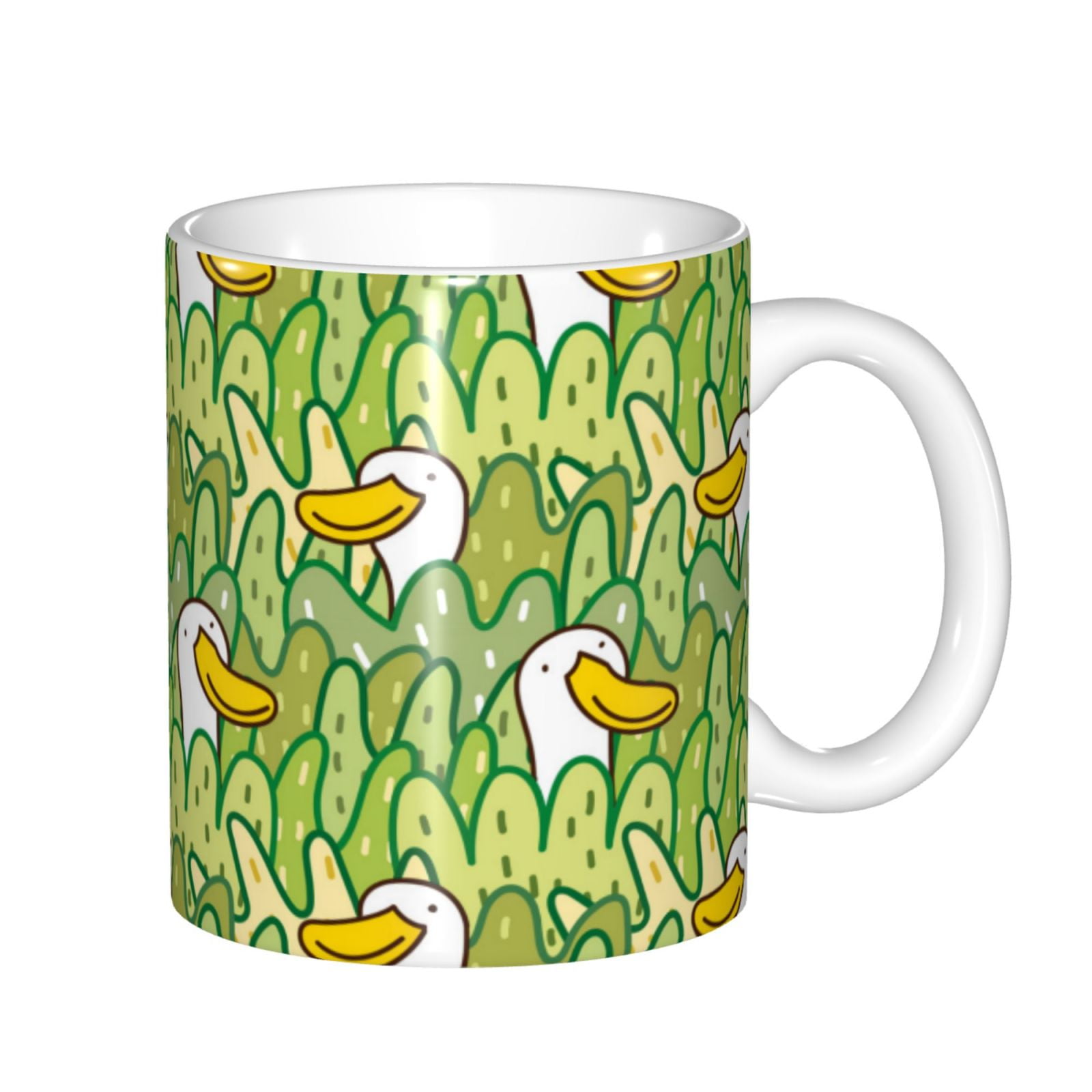 Yiaed Cartoon Duck Print Ceramics Coffee,Large Handle Design,Extra ...