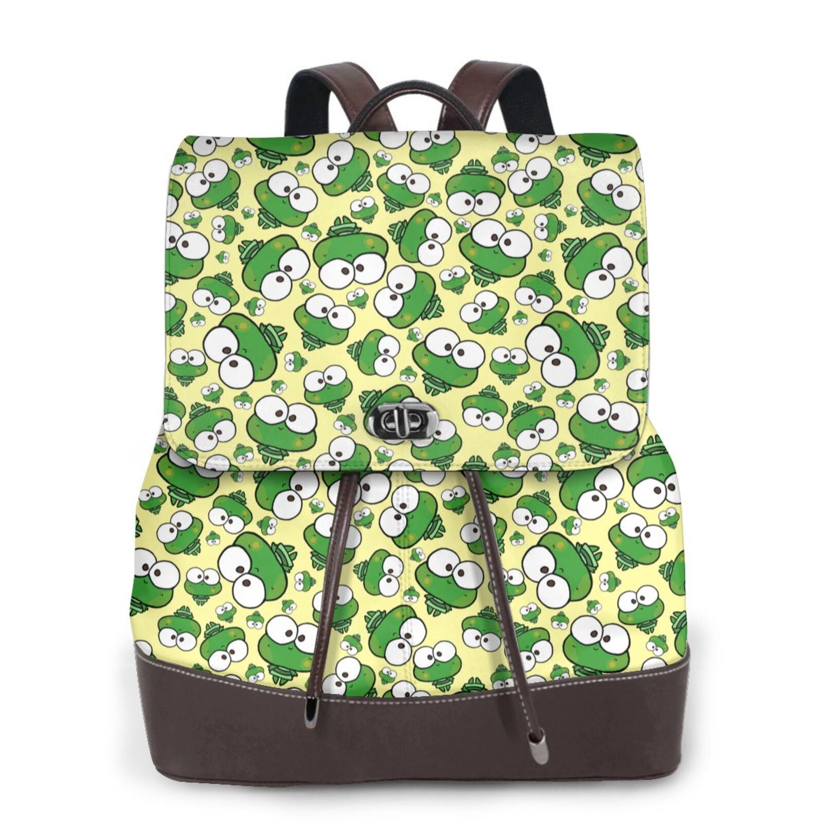 Yiaed Cartoon Frogs Print Laptop Backpack for Women Slim Computer Bag ...