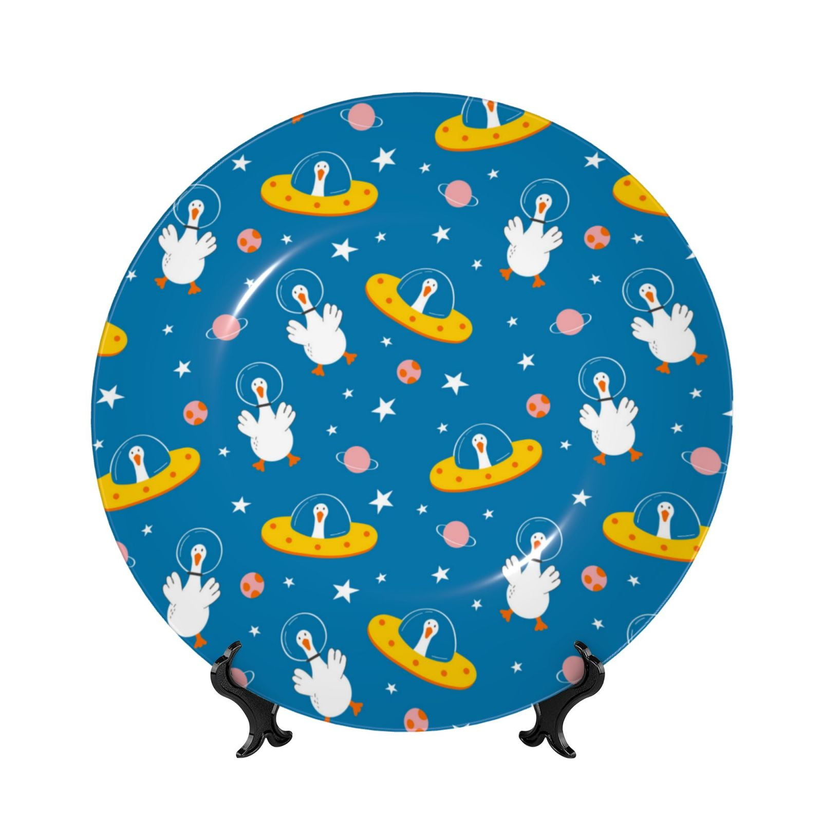 Yiaed Cartoon Goose Print Bone China Decorative Plate Ceramic Dinner ...