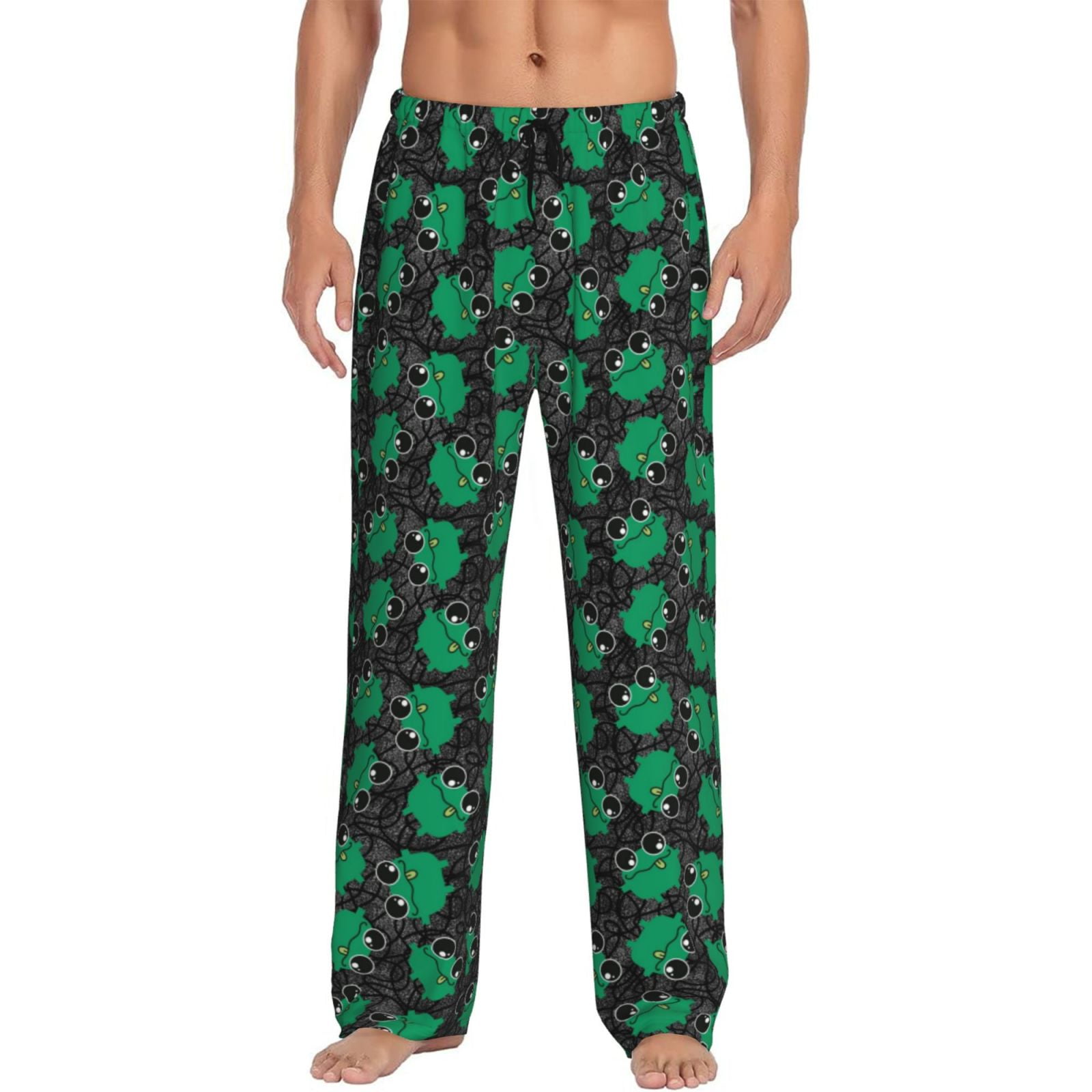 Yiaed Cartoon Kawaii Frogs Print Men's Lounge Pants, Loose PJ Bottoms ...