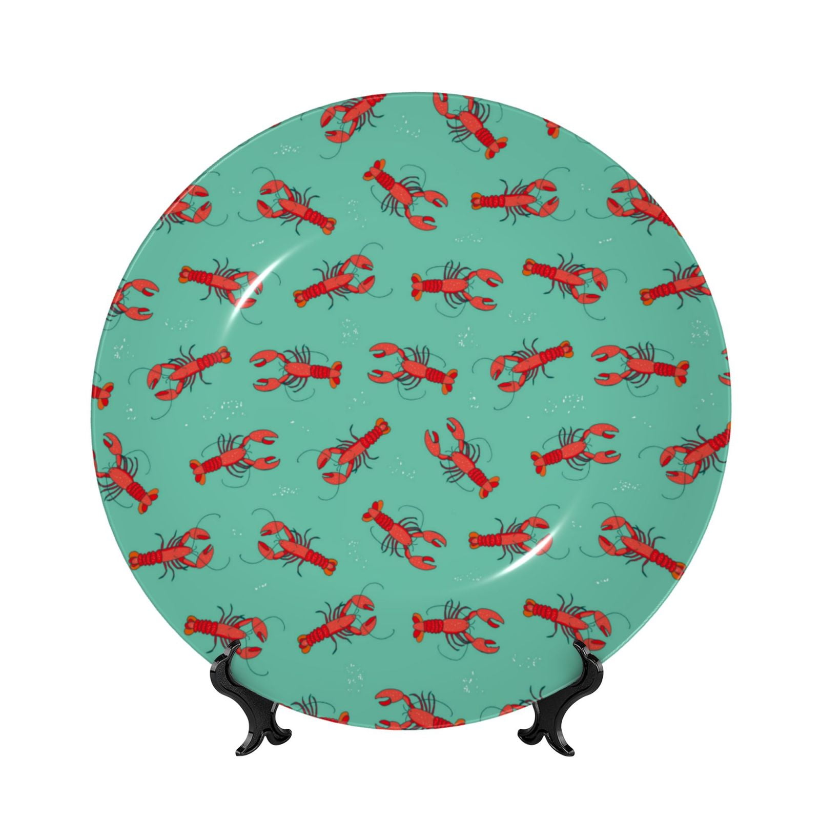 Yiaed Cartoon Lobsters 4 Print Bone China Decorative Plate Ceramic ...