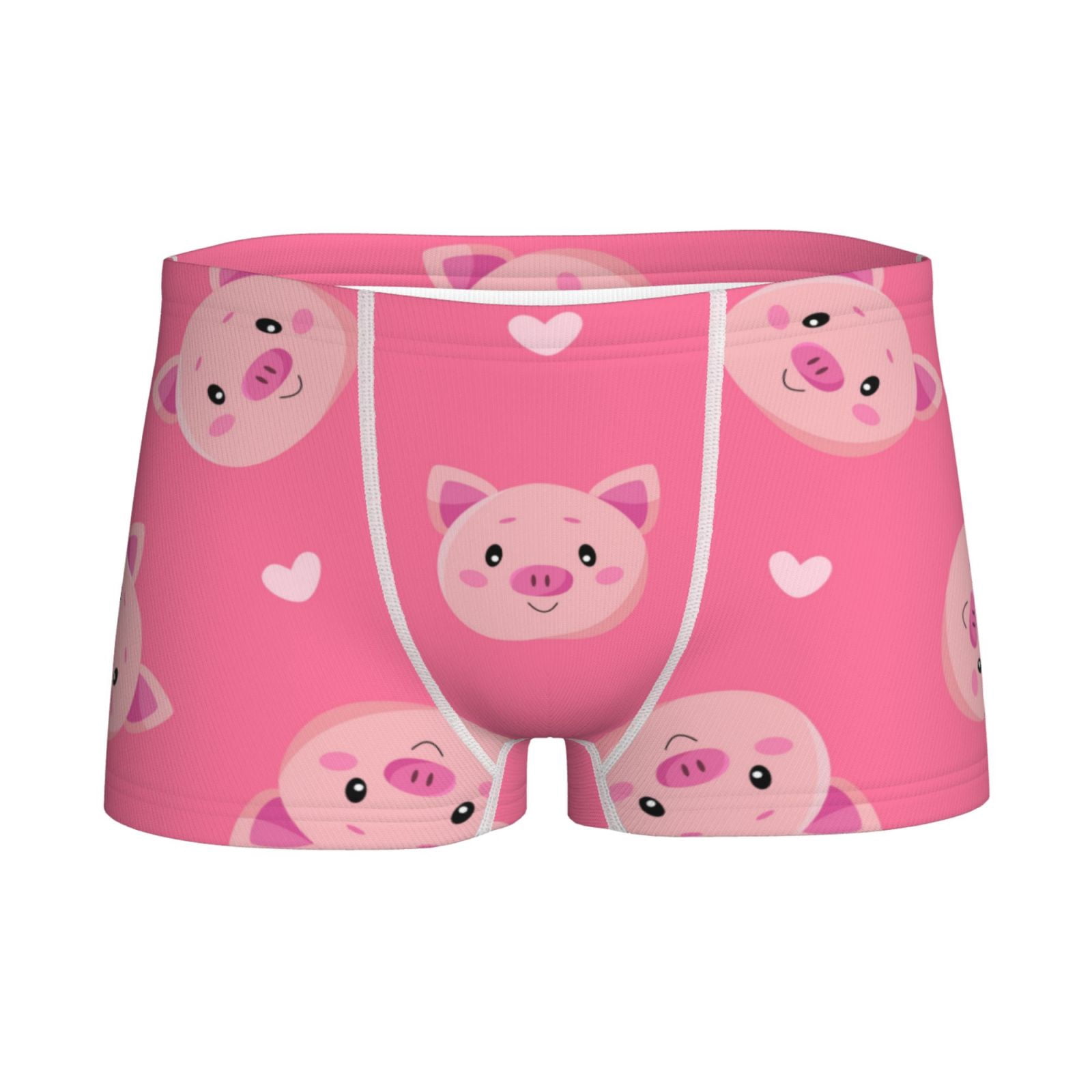 Yiaed Cartoon Pigs and Hearts Print Boys' Boxer Briefs Cotton Casual ...