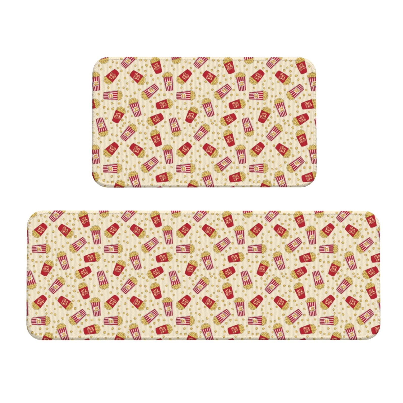 Yiaed Cartoon Popcorn Kitchen Rugs Sets of 2 Kitchen Mats Cushioned ...