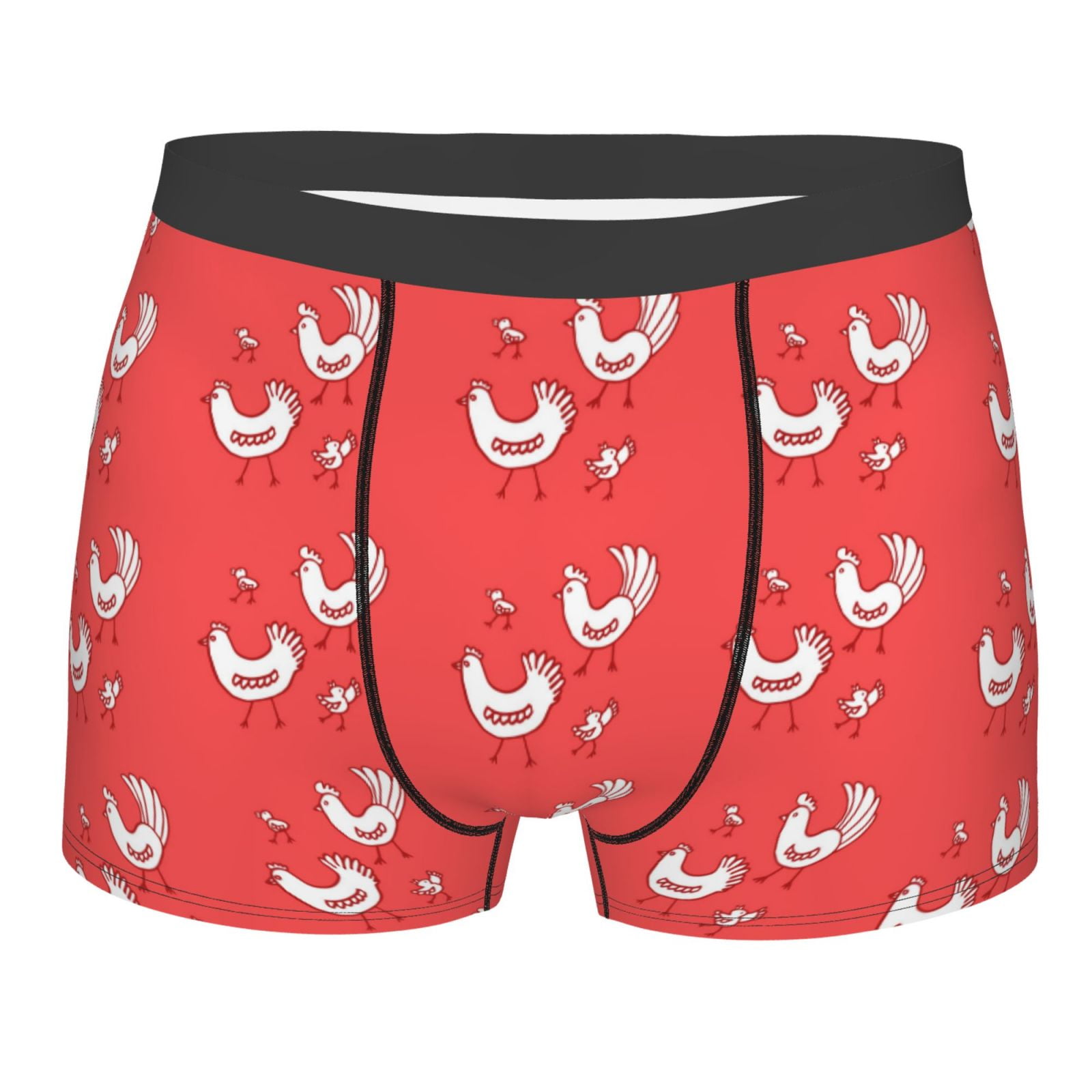 Yiaed Cartoon Rooster Print Men's Soft Cotton Boxer Shorts Breathable ...