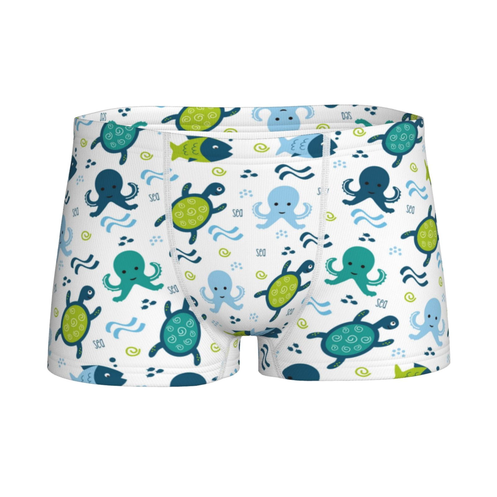 Yiaed Cartoon Sea Creatures Print Boys' Boxer Briefs Cotton Casual ...