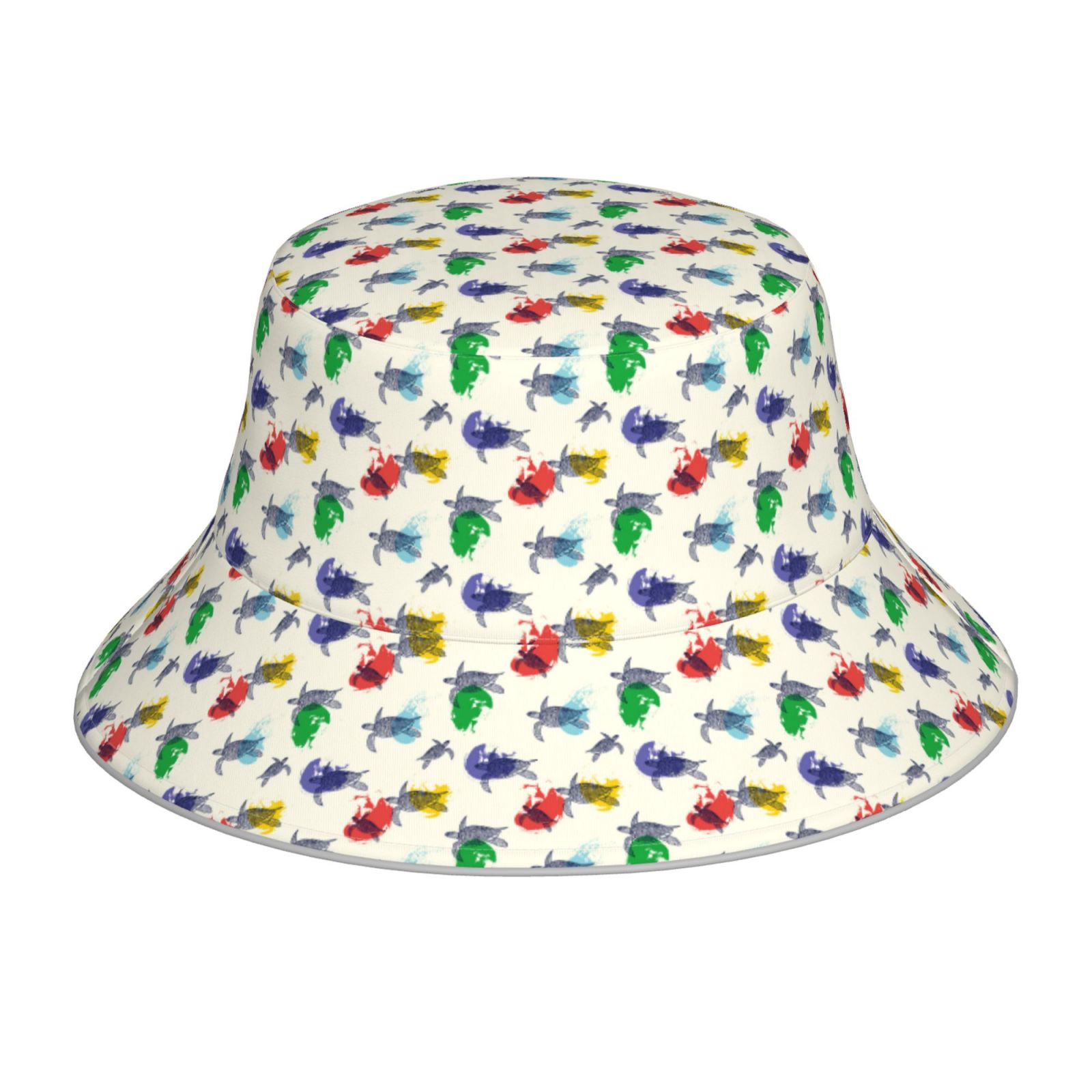 Yiaed Cartoon Sea Turtle Print Reflective Stripe Bucket Hat Unisex ...