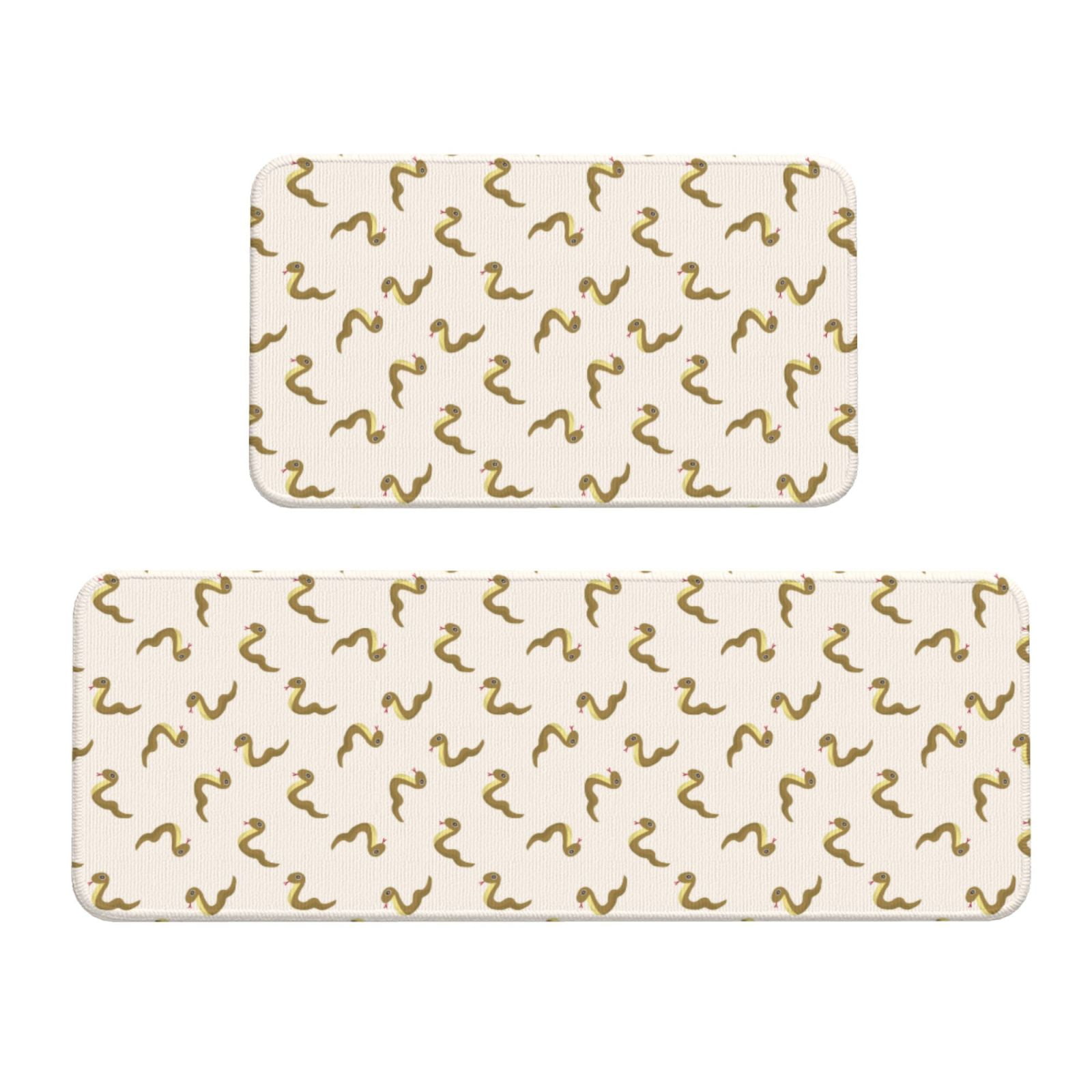 Yiaed Cartoon Snake Kitchen Rugs Sets of 2 Kitchen Mats Cushioned Anti ...