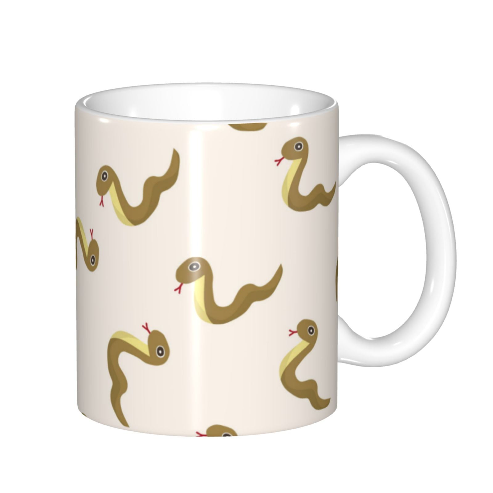 Yiaed Cartoon Snake Print Ceramics Coffee,Large Handle Design,Extra ...