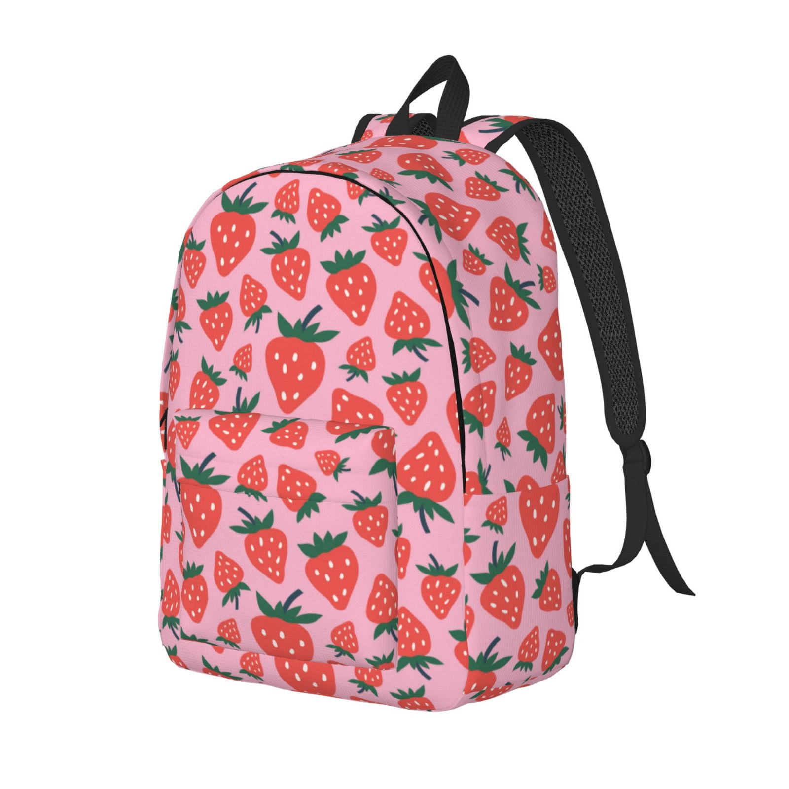 Yiaed Cartoon Strawberry Print Print Laptop Backpack Travel Canvas ...