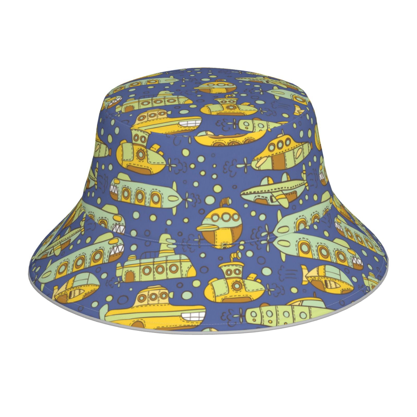 Yiaed Cartoon Submarines Print Reflective Stripe Bucket Hat Unisex ...