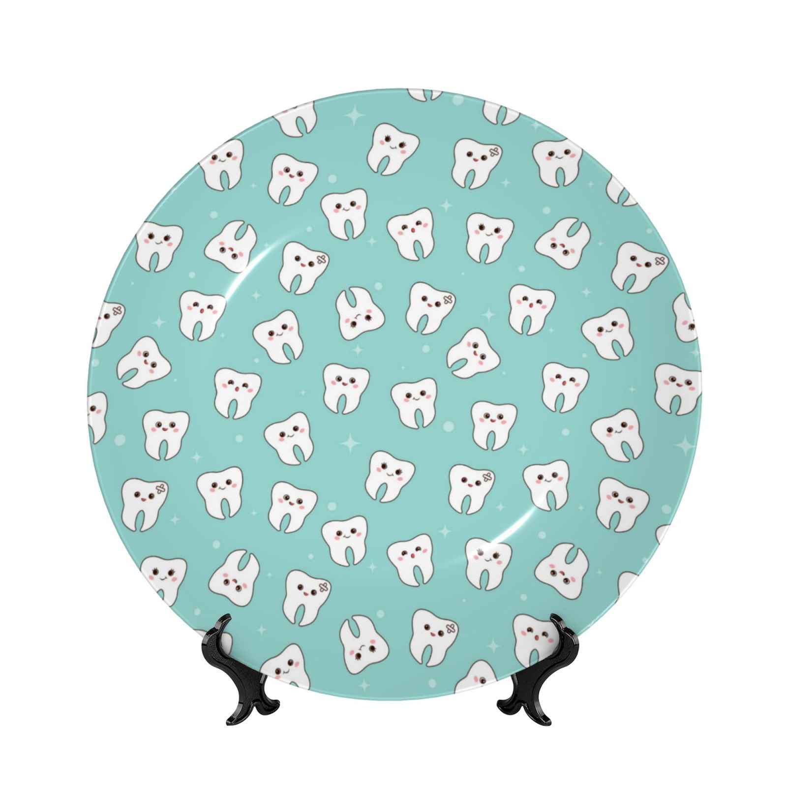 Yiaed Cartoon Teeth1 Print Bone China Decorative Plate Ceramic Dinner ...