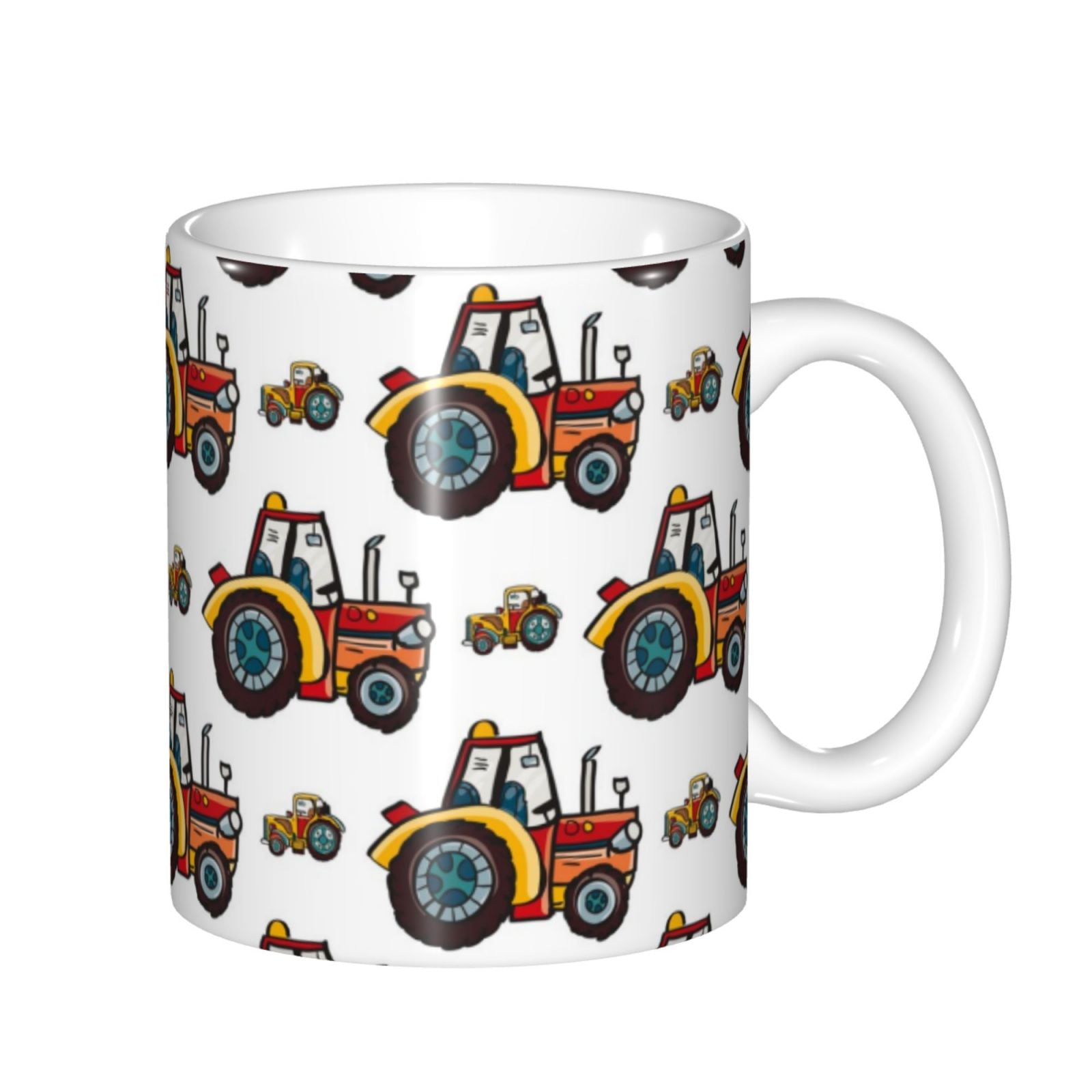 Yiaed Cartoon Tractor Print Ceramics Coffee,Large Handle Design,Extra ...