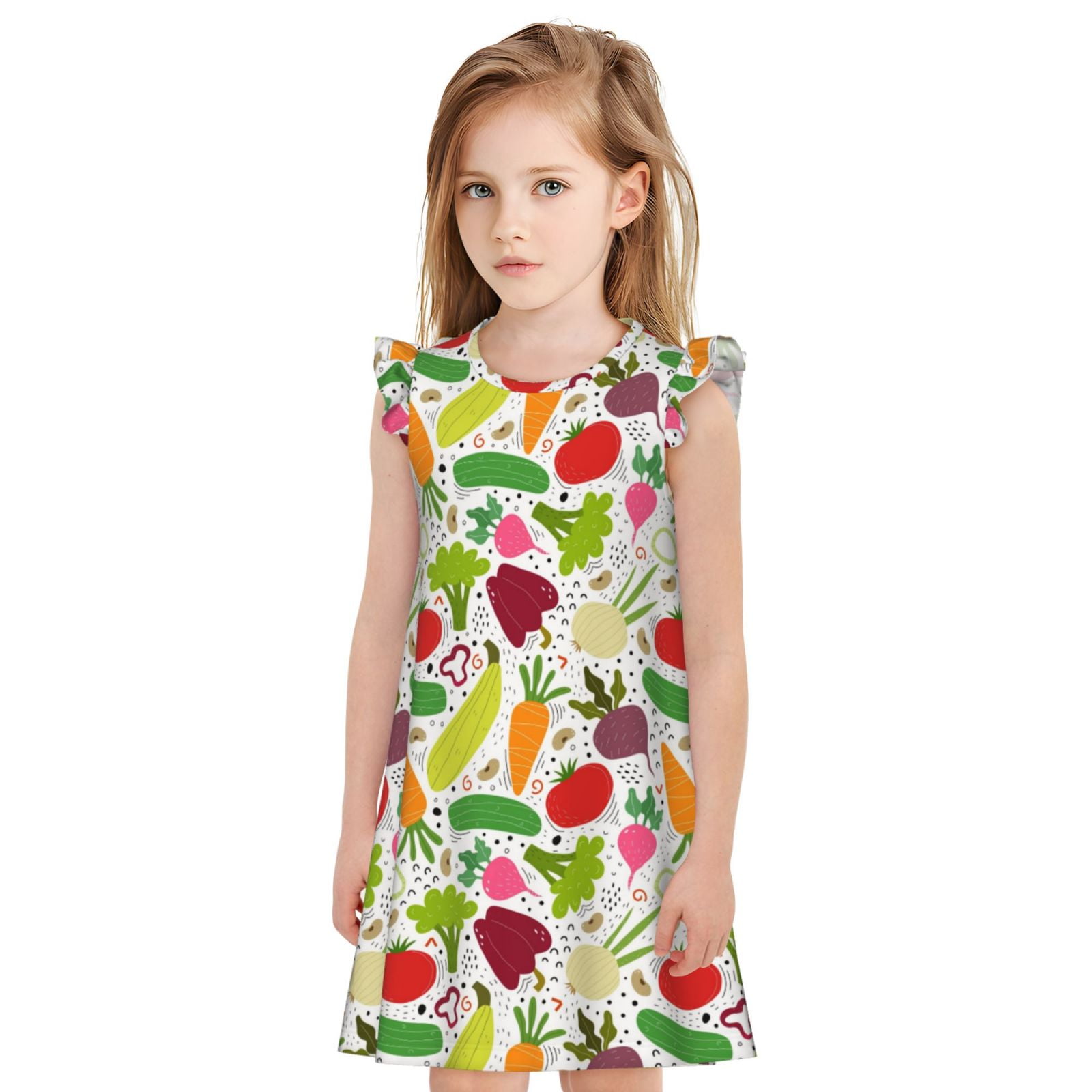 Yiaed Cartoon Vegetables Print Girls Nightgowns, Princess Pajama ...